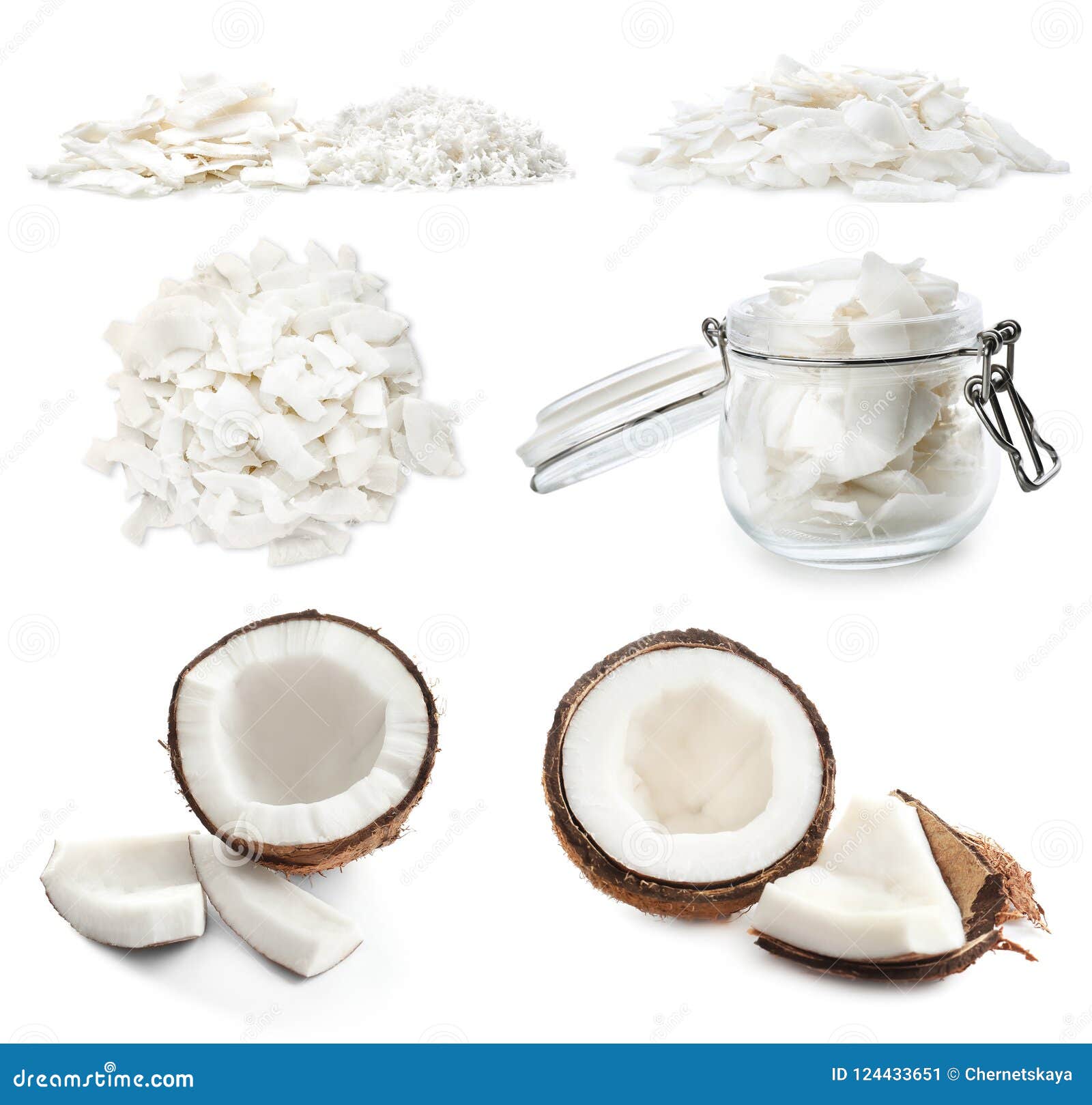 Set with coconut flakes stock image. Image of flakes - 124433651