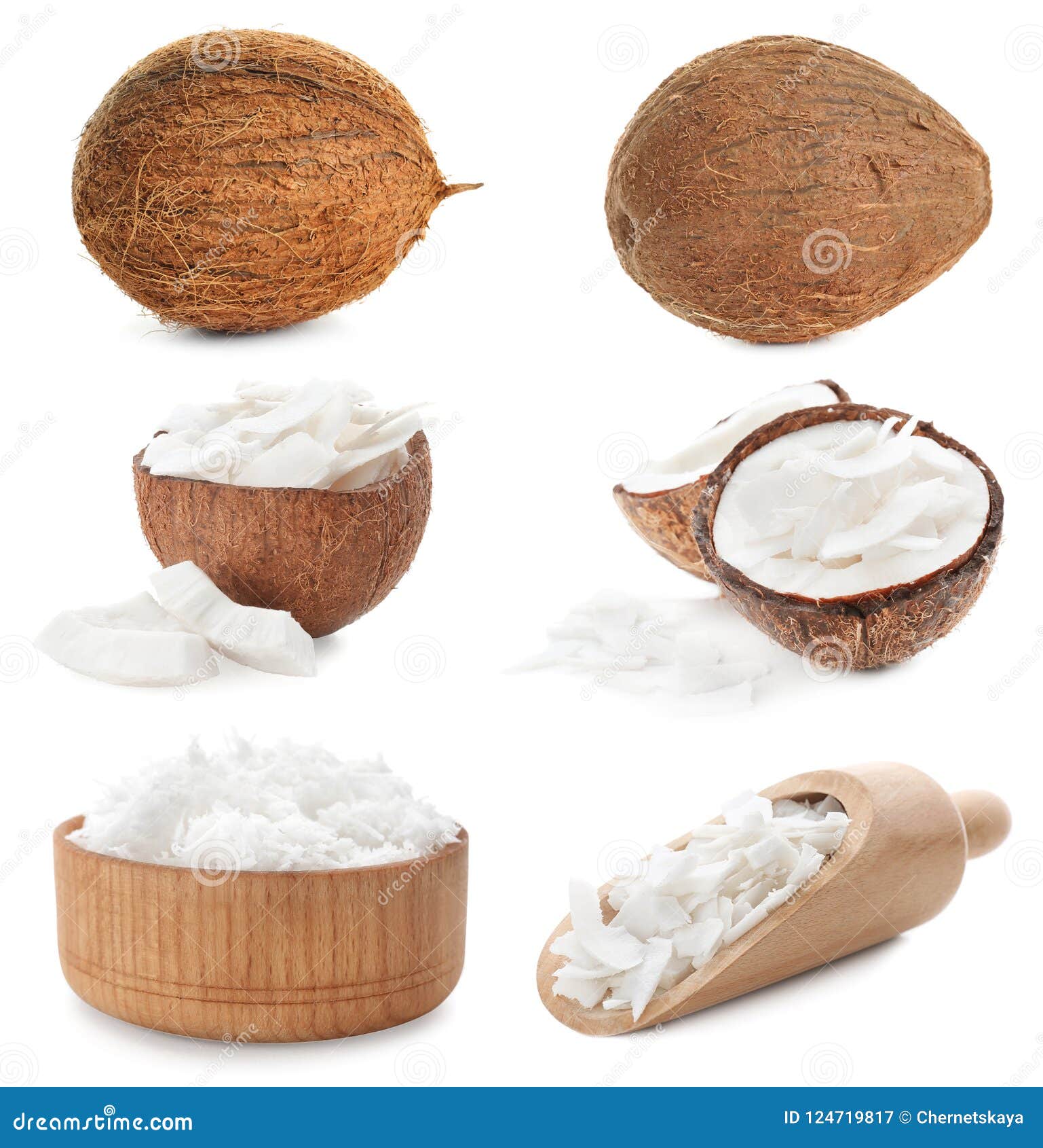 Set with coconut flakes stock image. Image of healthy - 124719817