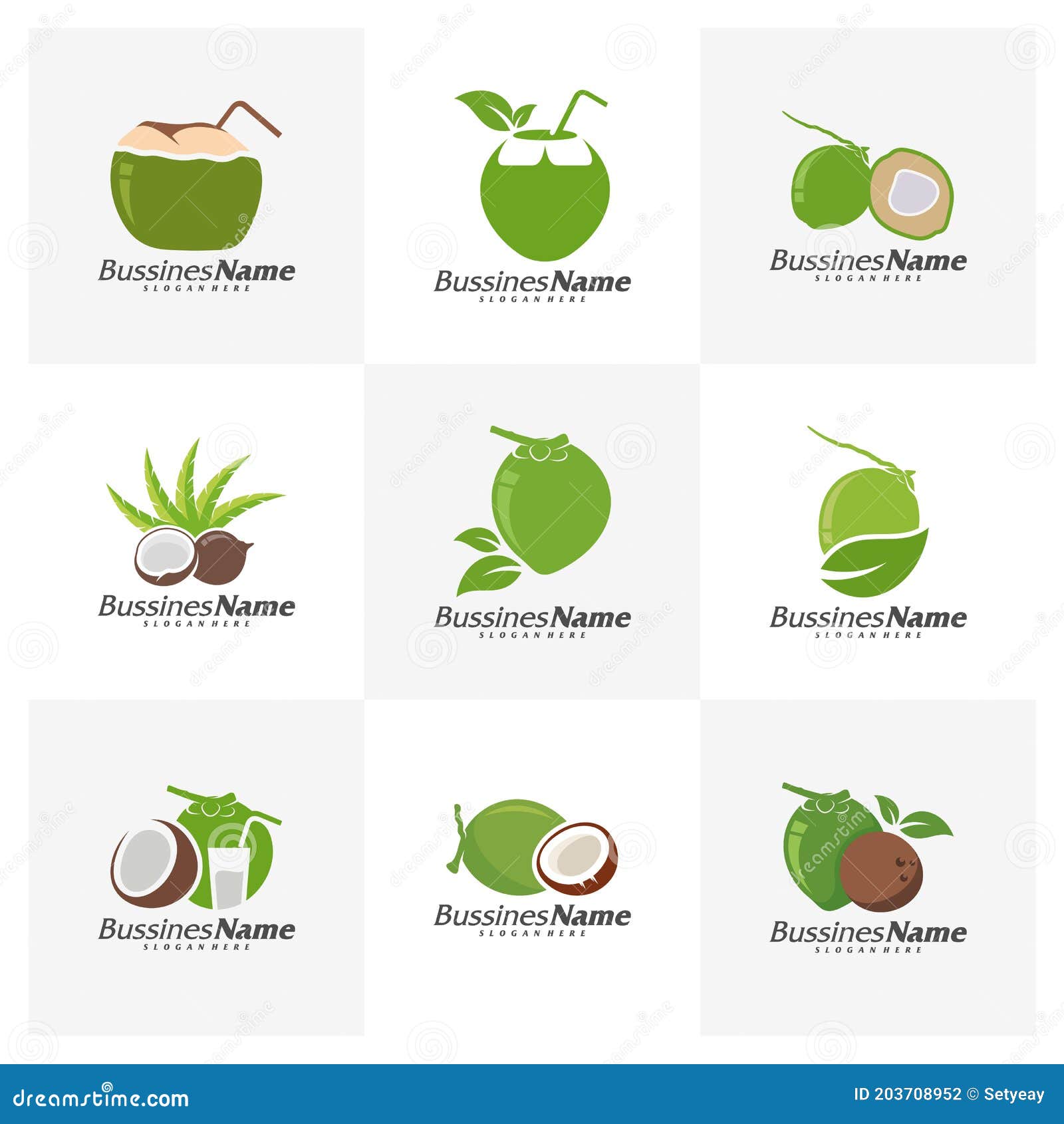 Set of Coconut Logo Vector Template, Creative Coconut Logo Design ...