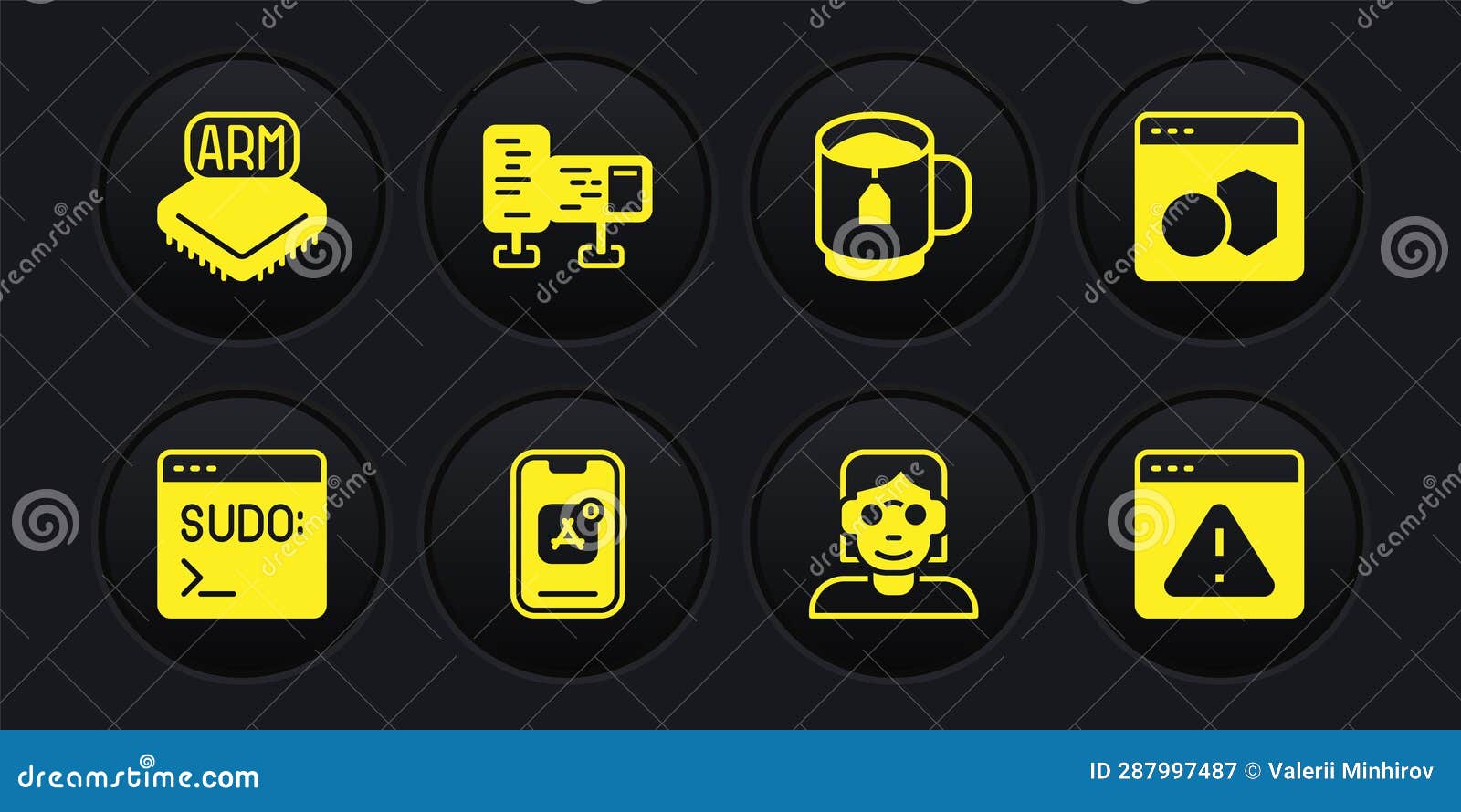 Set Code Terminal Software Mobile Apps Hacker Or Coder Cup Tea With Tea Bag Computer 3626