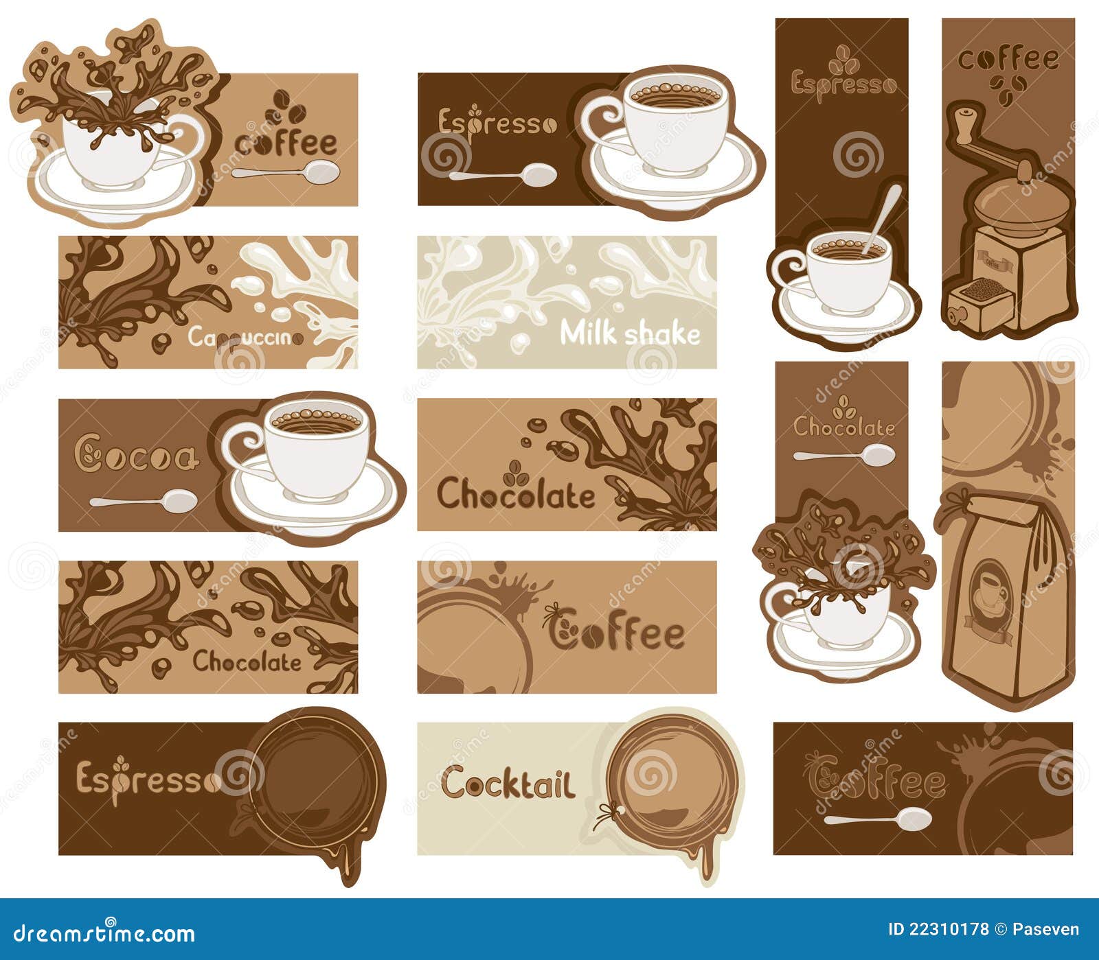 Set of coffee banners stock vector. Illustration of cafe - 22310178
