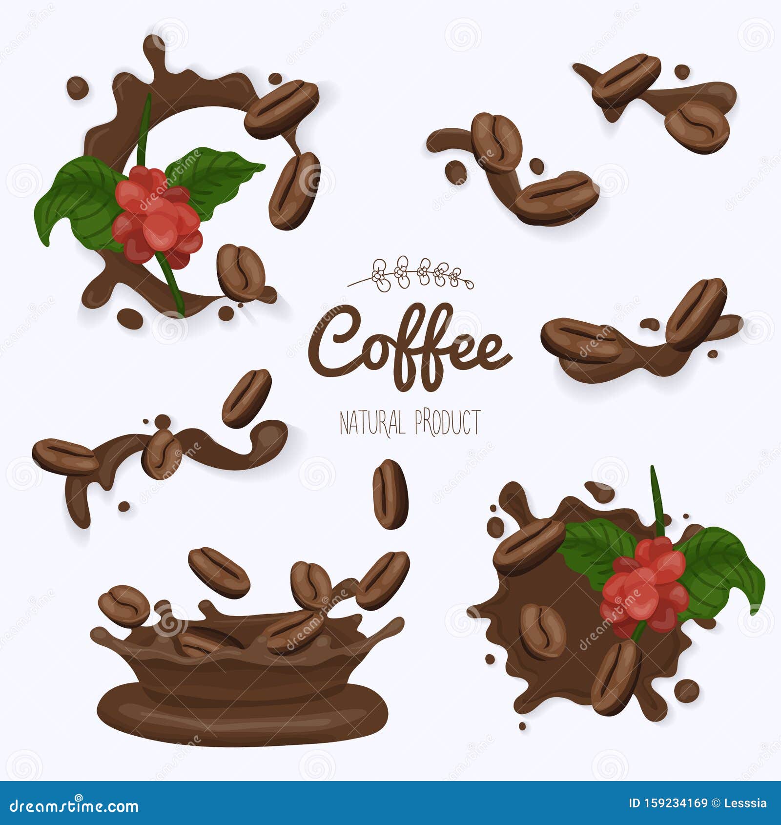 Set of Coffee Bins in Coffee Splash. Template, Design Element for ...