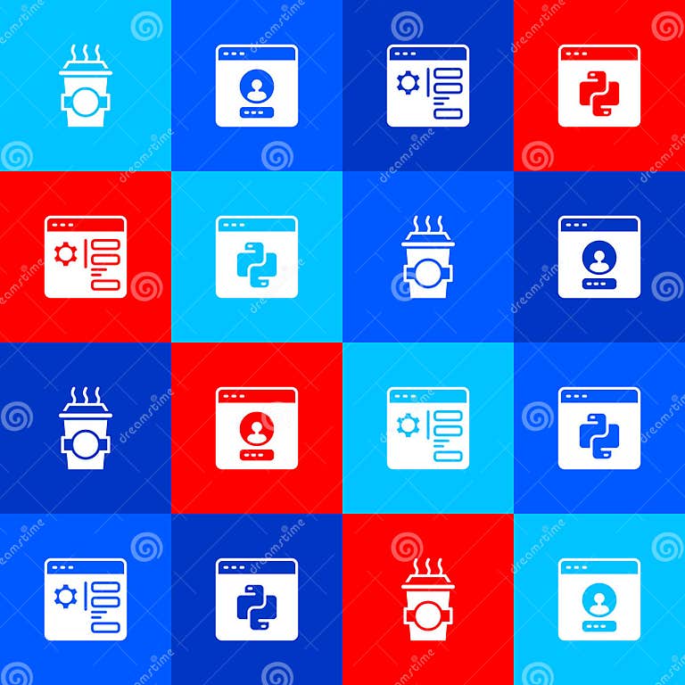 Set Coffee Cup To Go Create Account Screen Browser Setting And Python Programming Language 