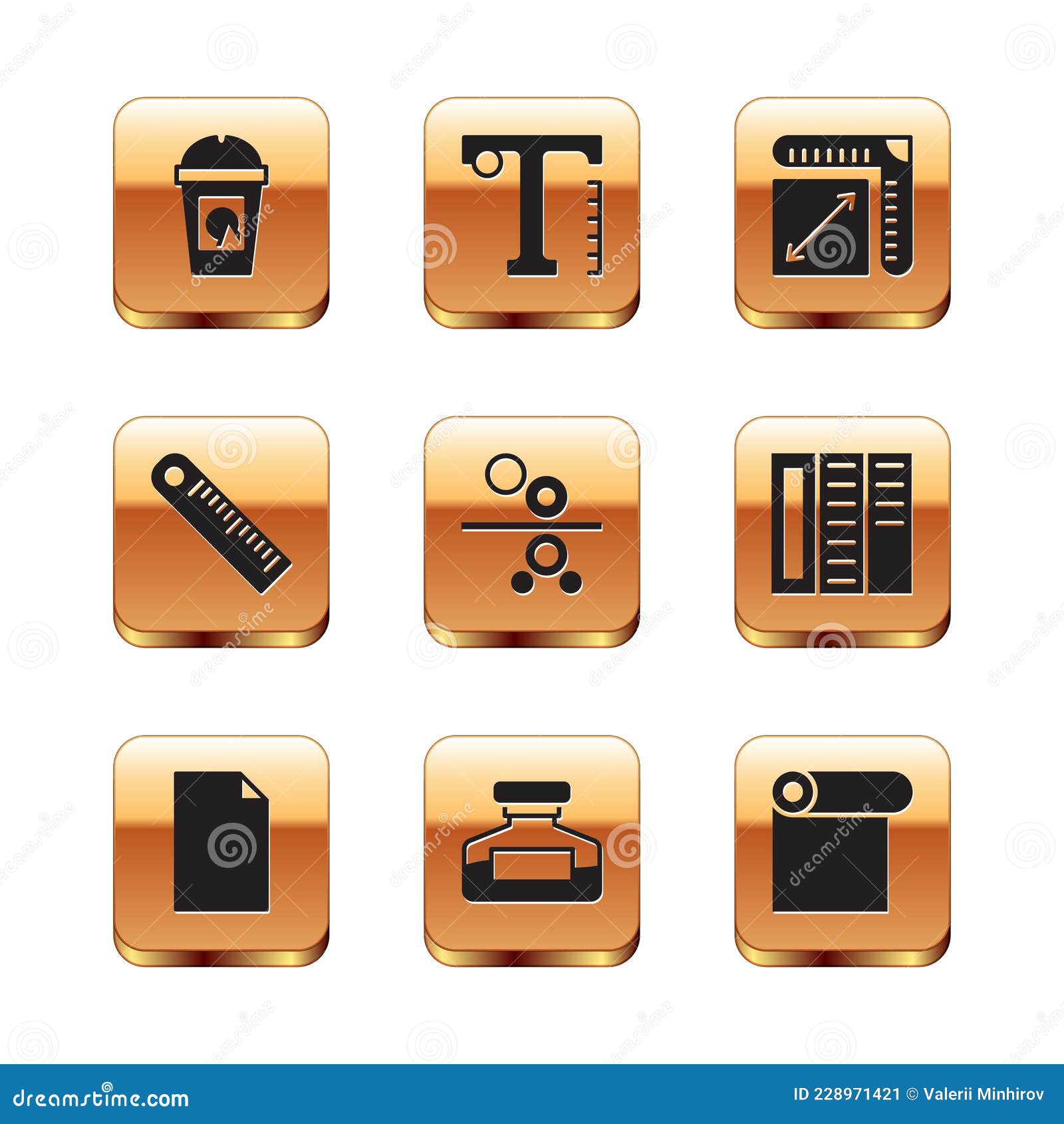 Set Of Ruler Size Indicators With Different Unit Distances, Inches And ...