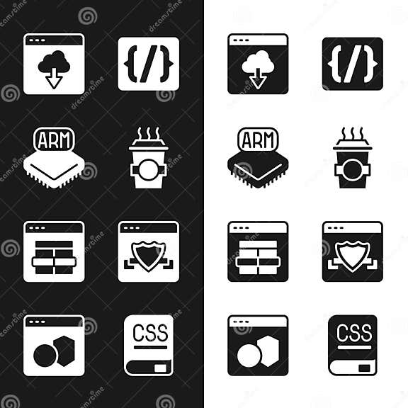 Set Coffee Cup To Go, Processor, Cloud Technology Data Transfer, Programming Language Syntax ...