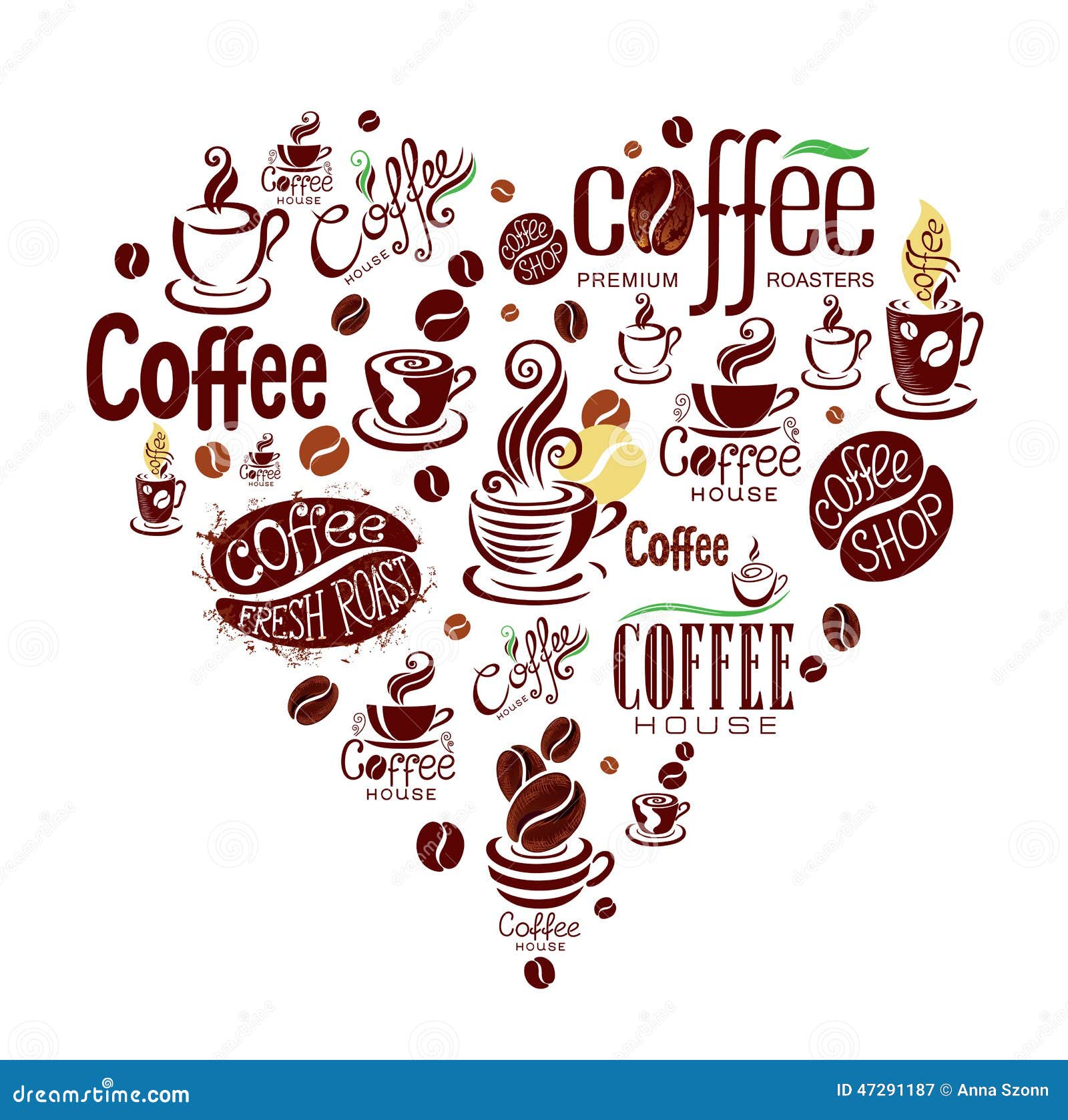 Set of Coffee Design Elements. Stock Vector - Illustration of coffee ...