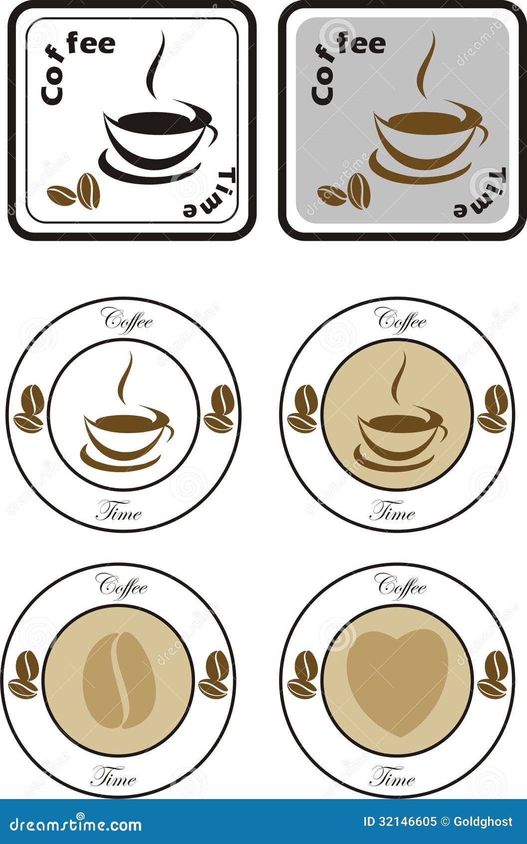 Set of Coffee Design Elements Stock Vector - Illustration of idea ...