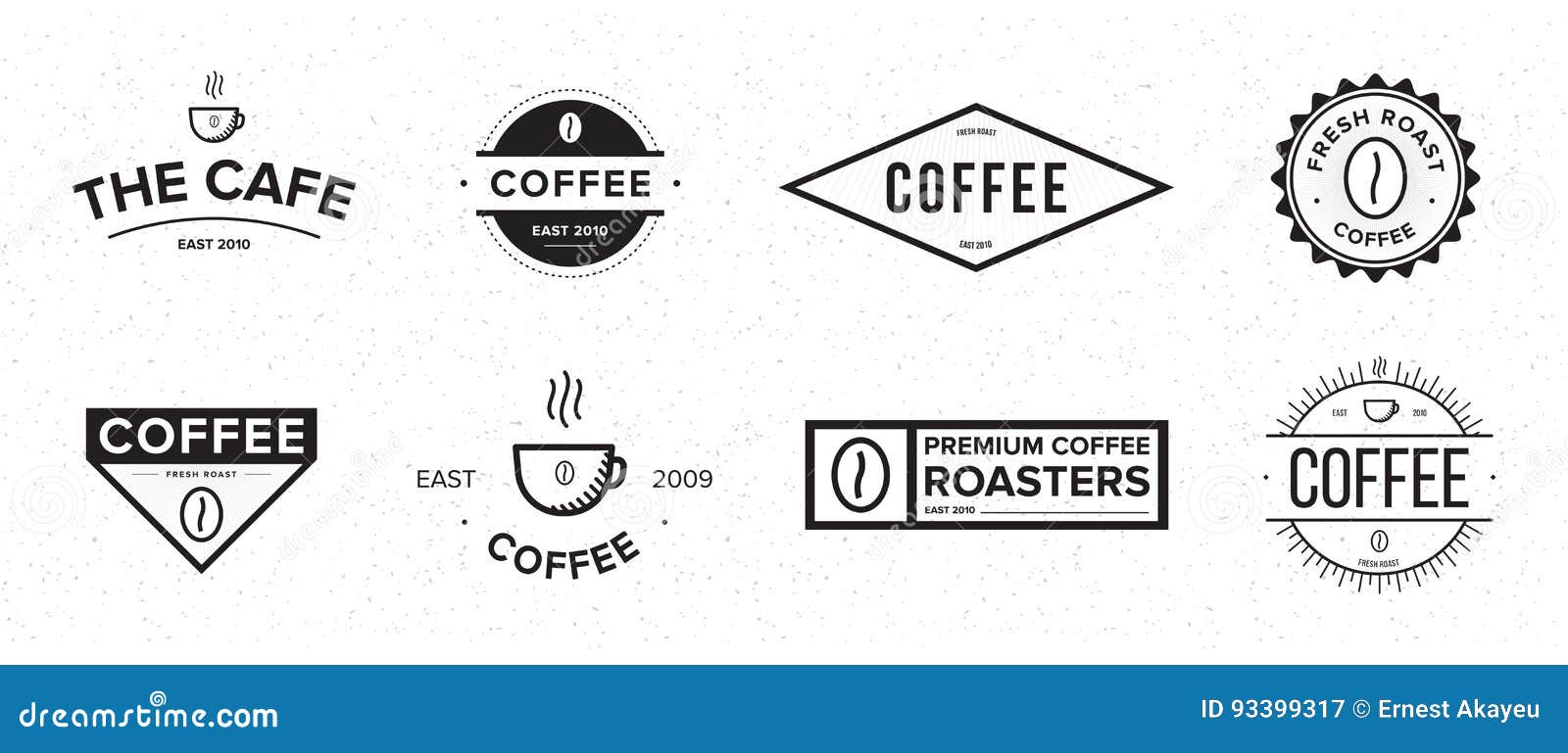 Set of Coffee Label. Different Logo, Badge, Emblem Collection on White ...