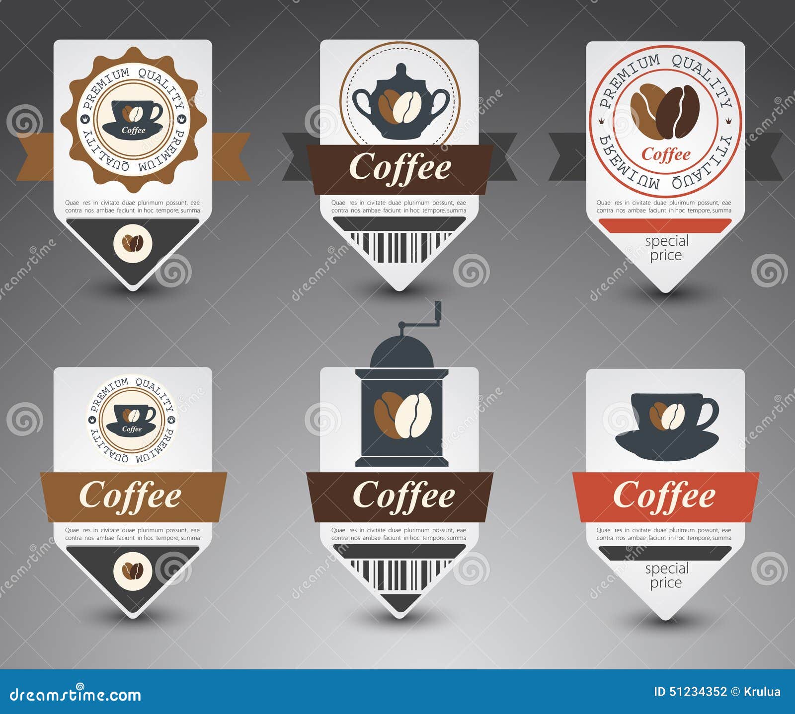 Set of coffee labels. stock vector. Illustration of mocha - 51234352