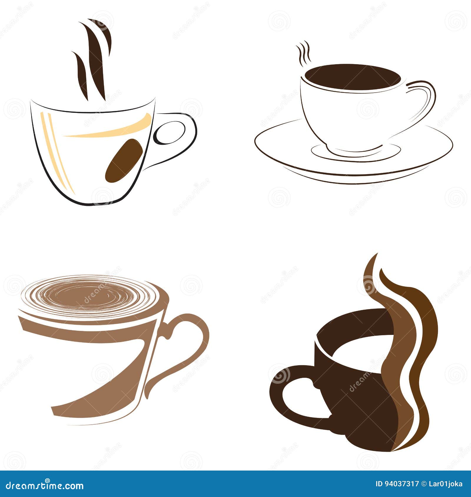 Set of coffee logos stock vector. Illustration of latte - 94037317