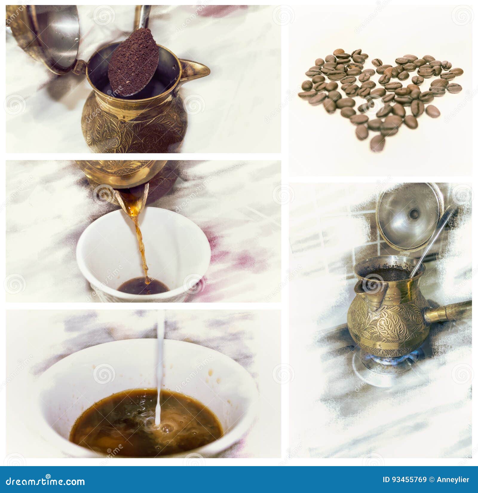 Set of coffee making stock image. Image of milk, pouring - 93455769