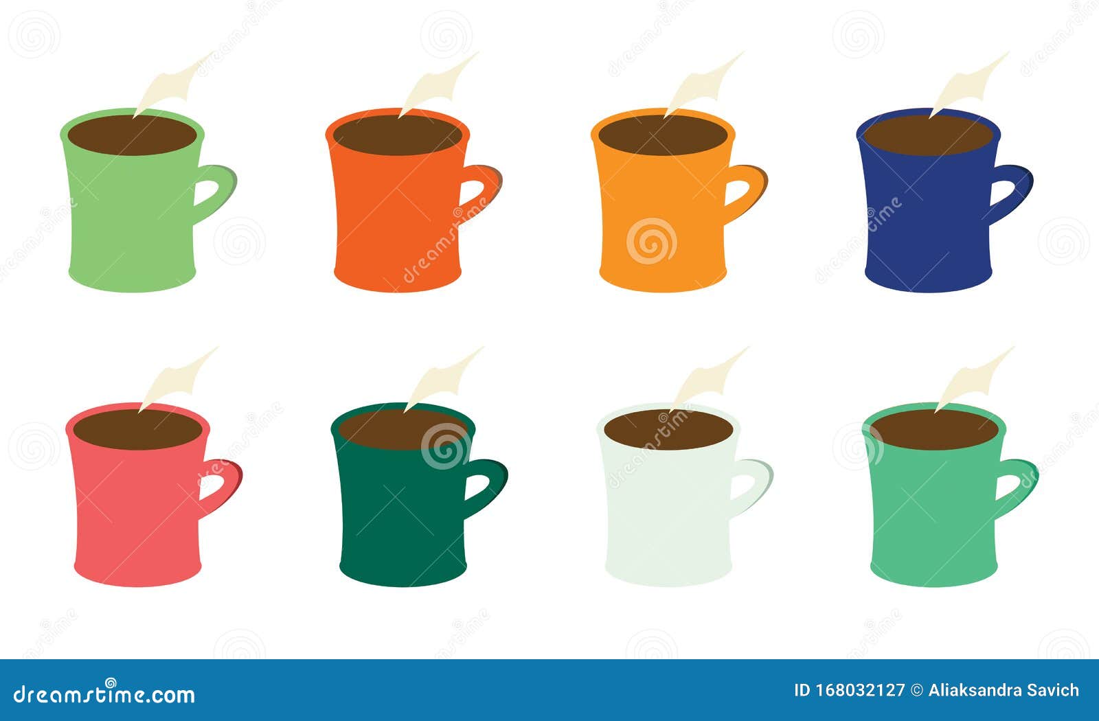 Set of Coffee Mugs, Design for Logo, Vector Illustration, Collection of ...