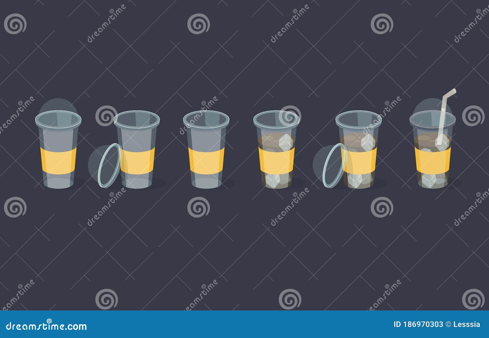 Set of Coffee Plastic Cup. Can Be Used Like a Animation Stock Vector ...