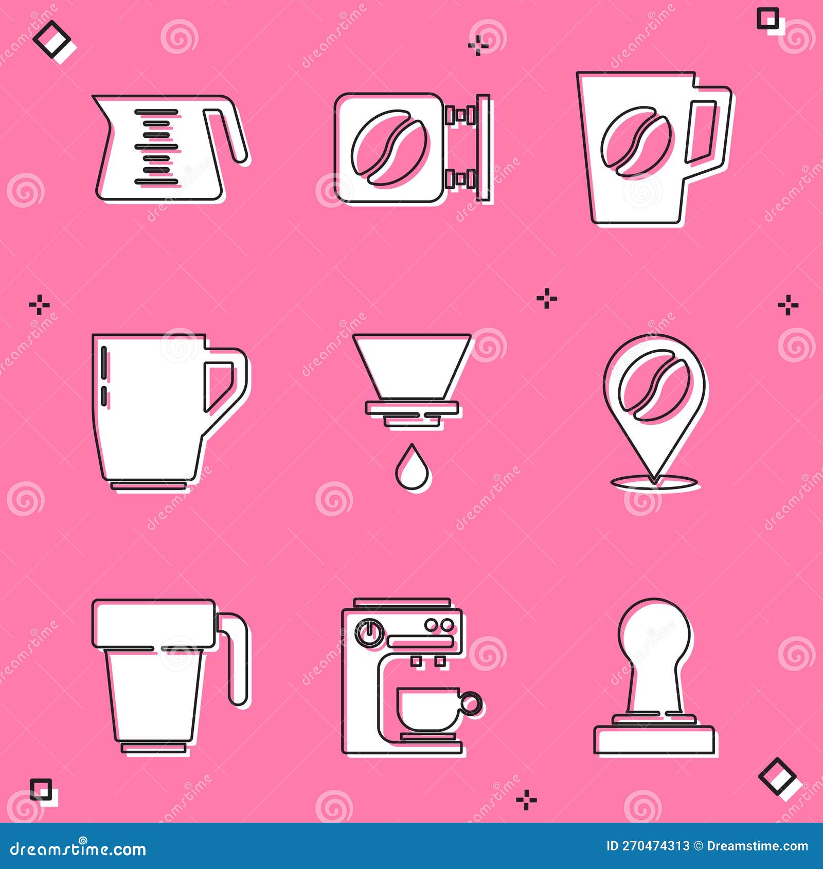 Set Coffee Pot, Street Signboard Coffee, Cup, V60 Maker, Location with ...