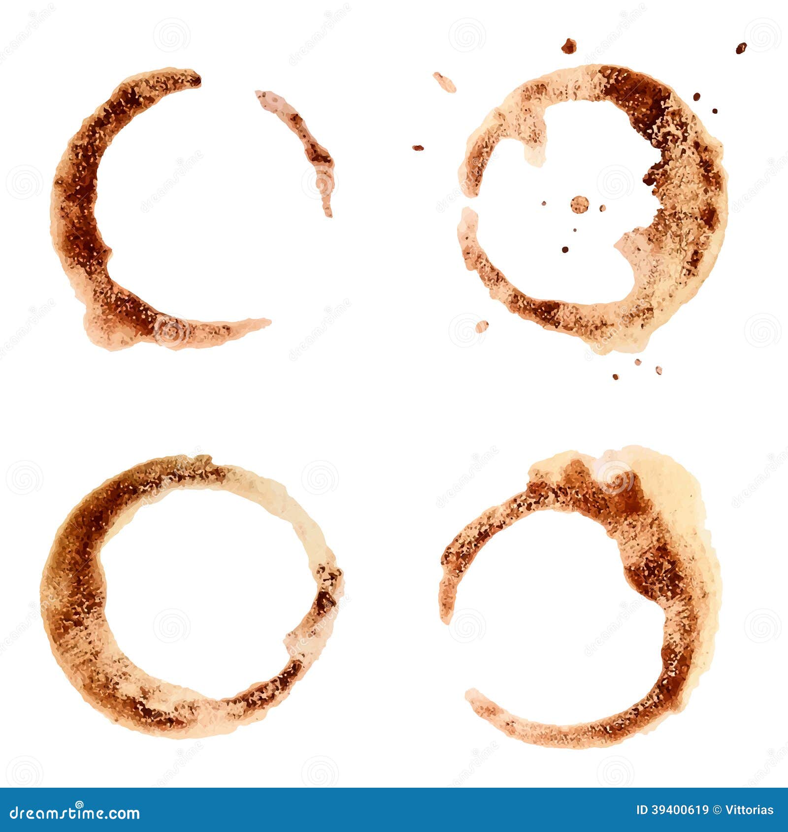 Set of Coffee Stains for Design. Stock Vector - Illustration of grunge ...