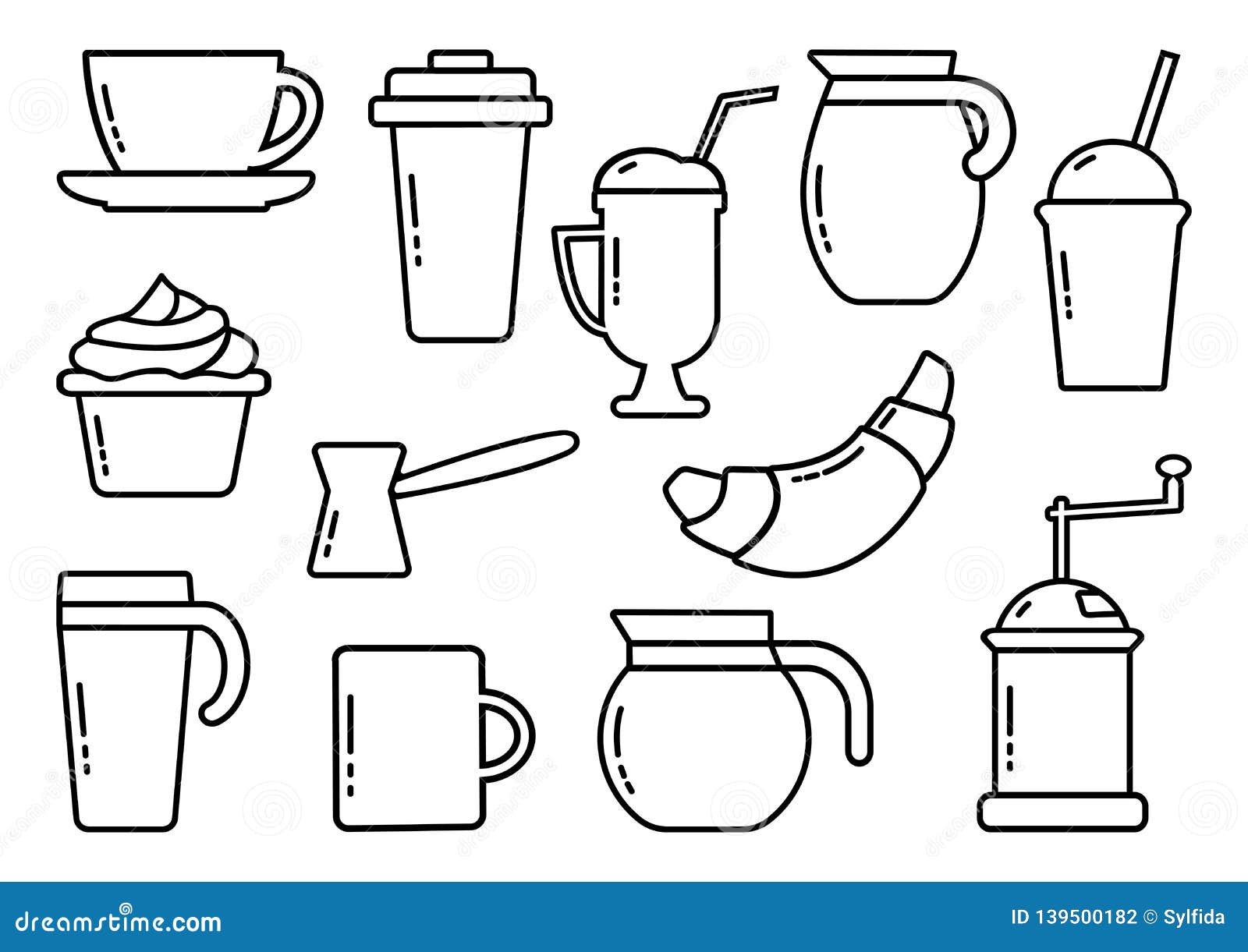 Set of Coffee Theme. Vector Illustration Stock Illustration ...