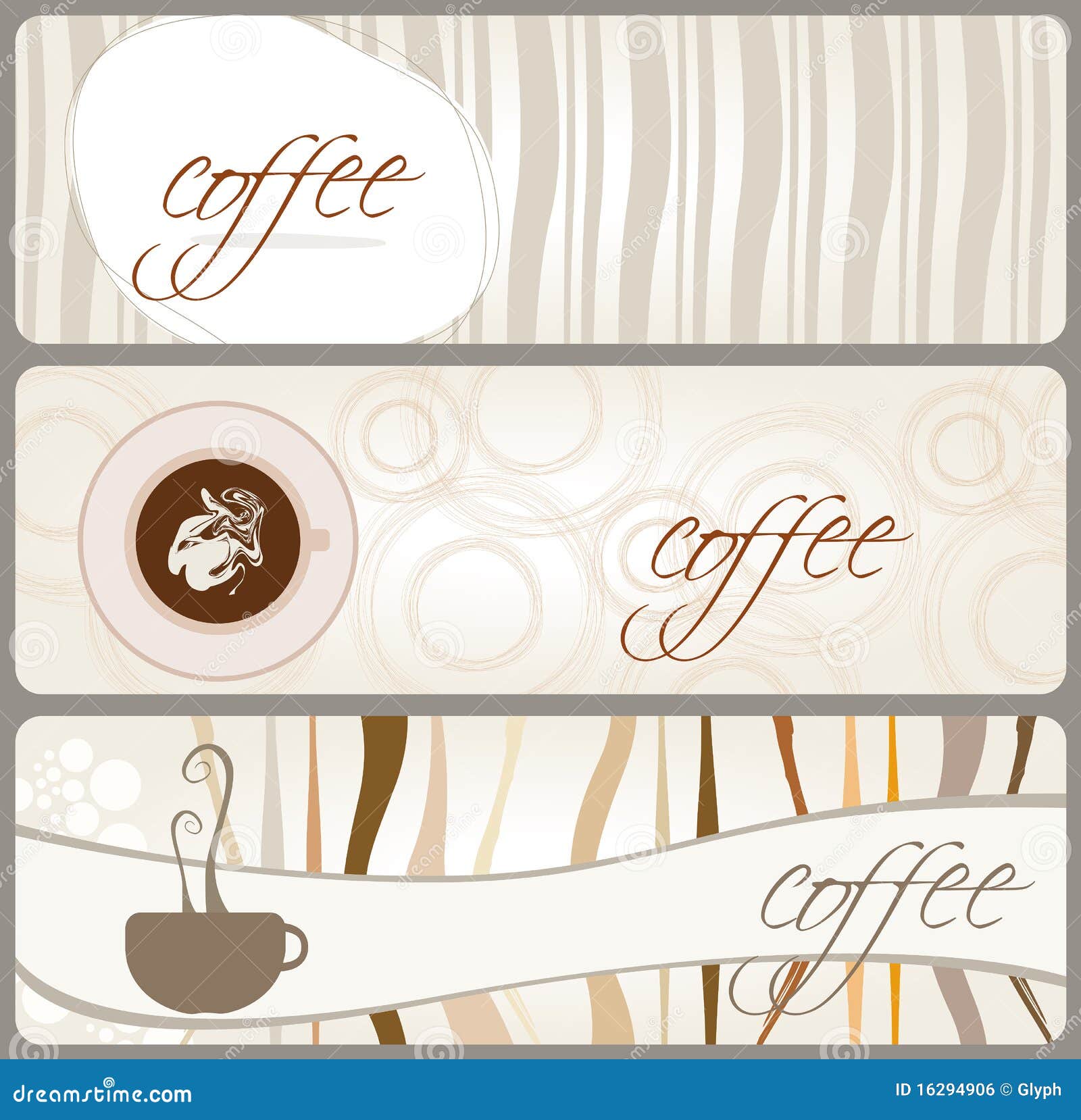 Set of Coffee Themed Banners Stock Vector - Illustration of drawing ...