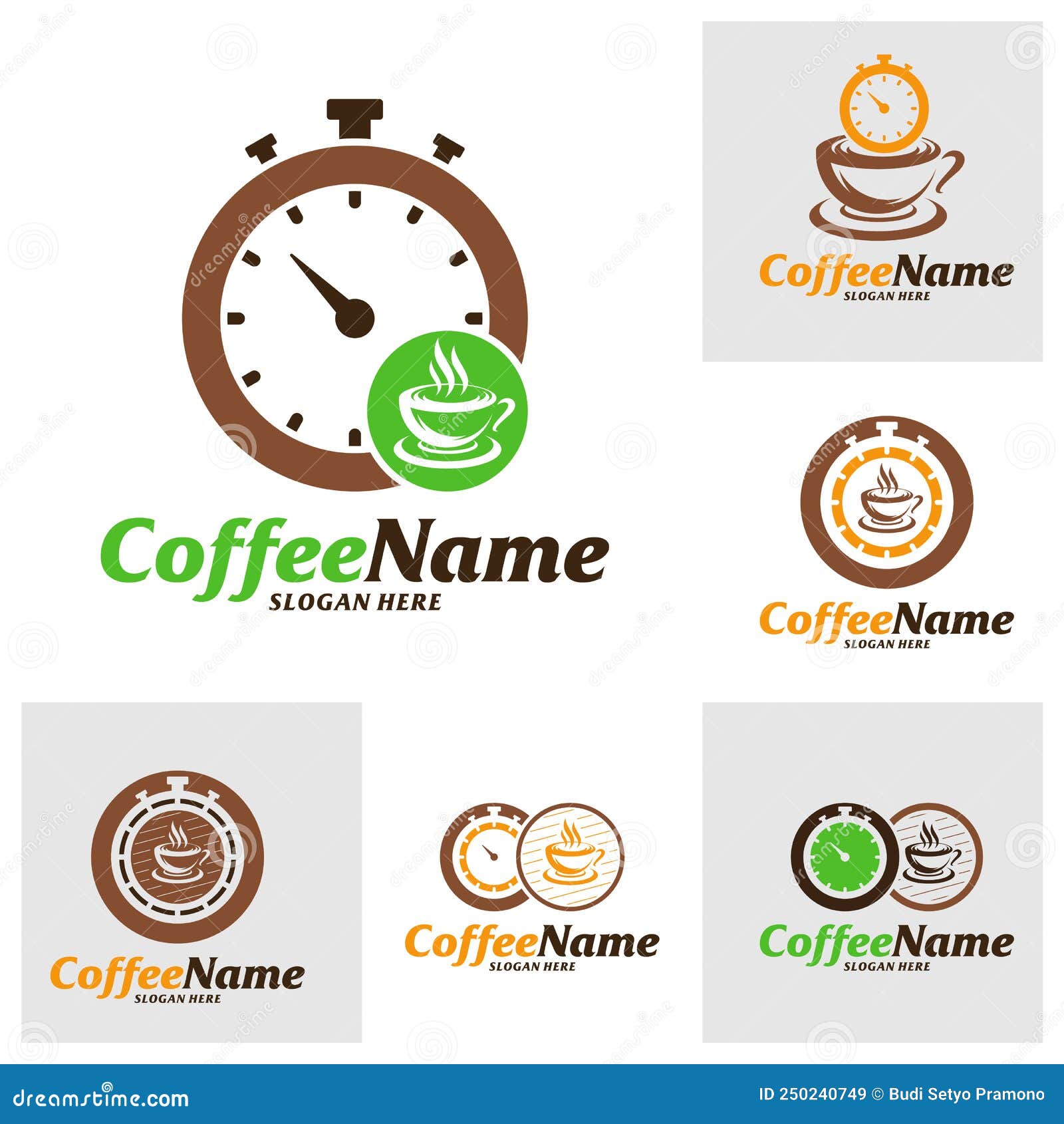 Set of Coffee Time Logo Design Template. Coffee Logo Concept Vector ...