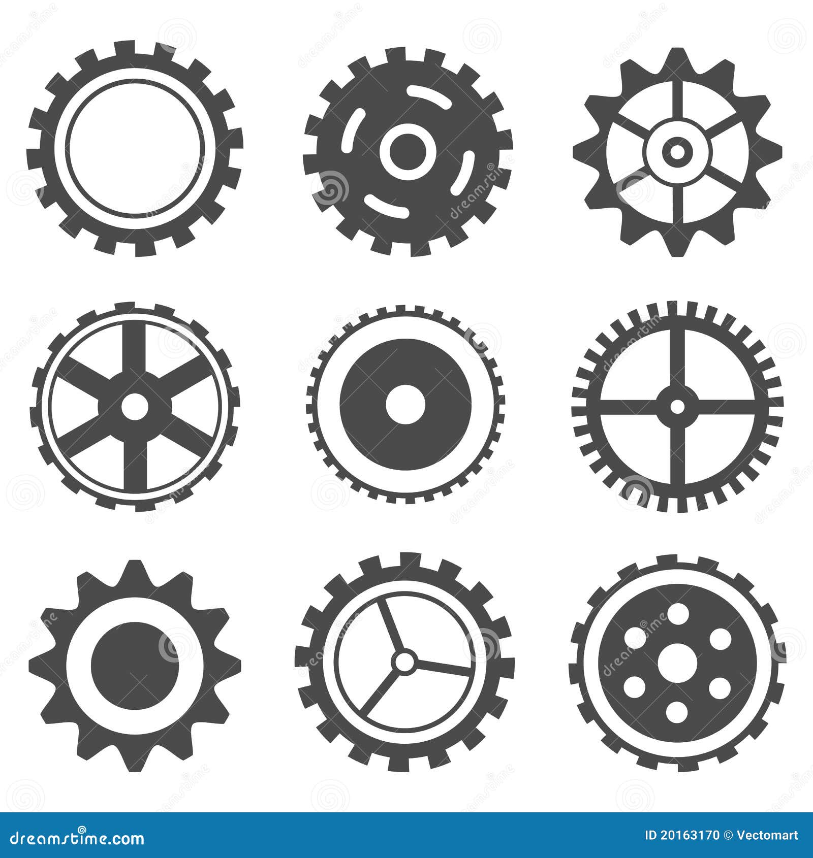 Set of Cog Wheel stock vector. Illustration of motion - 20163170