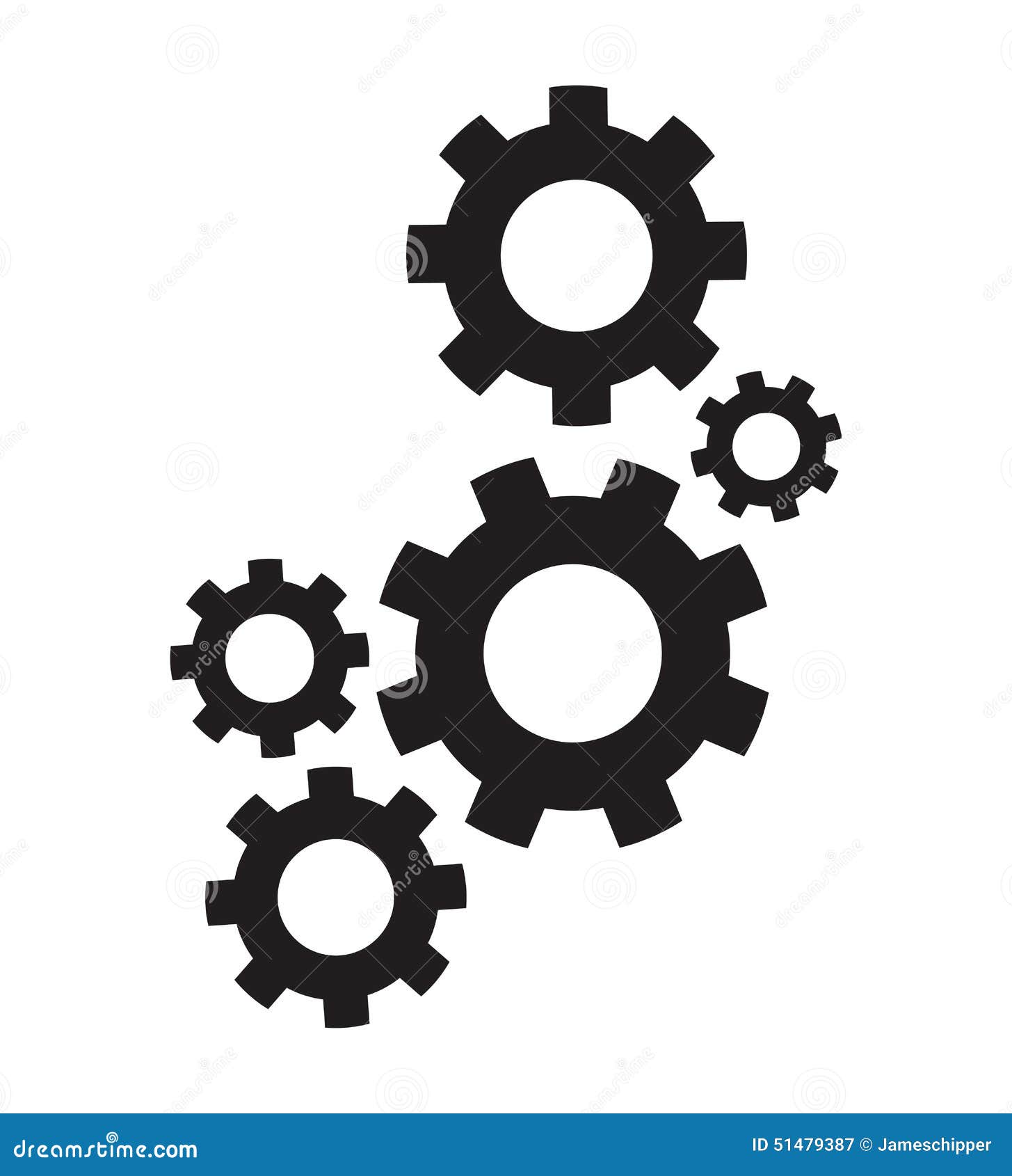 Set of cogs stock vector. Illustration of clock, cooperation - 51479387