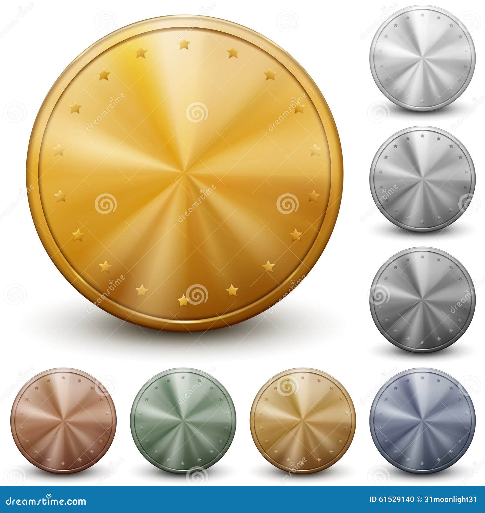 Set of Coins without Inscriptions Stock Vector - Illustration of design ...