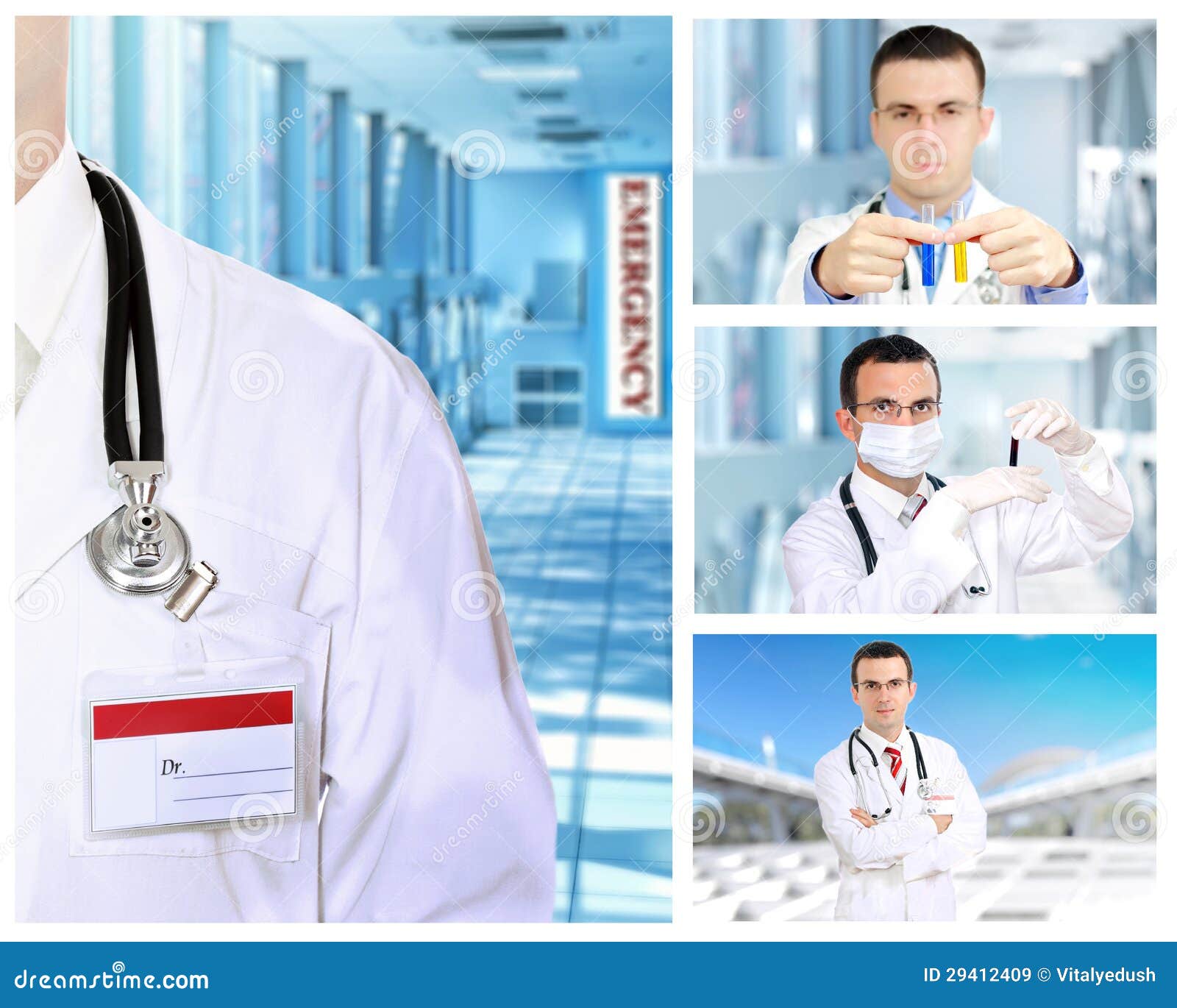 Set (collage) of doctor stock image. Image of badge, doctor - 29412409
