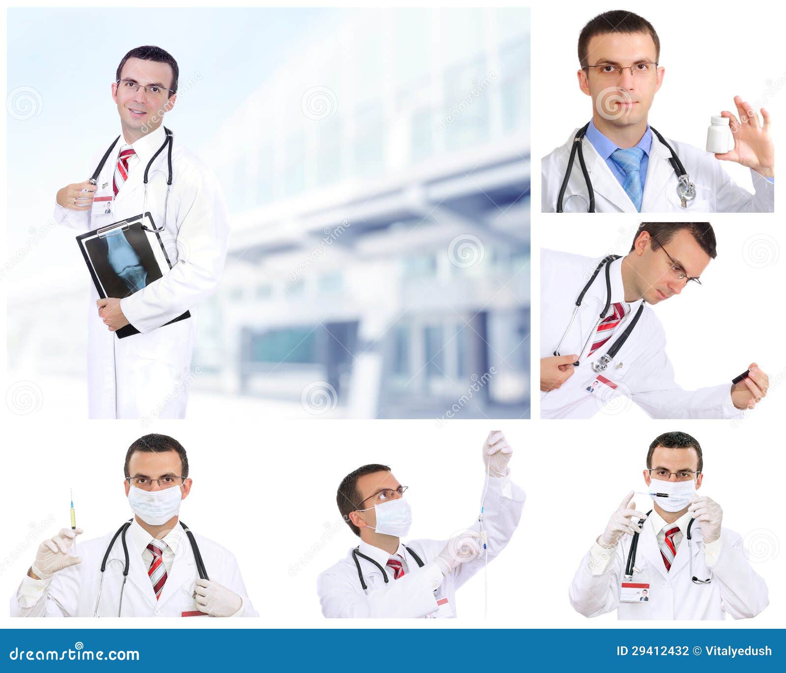 Set (collage) of doctor stock photo. Image of caucasian - 29412432