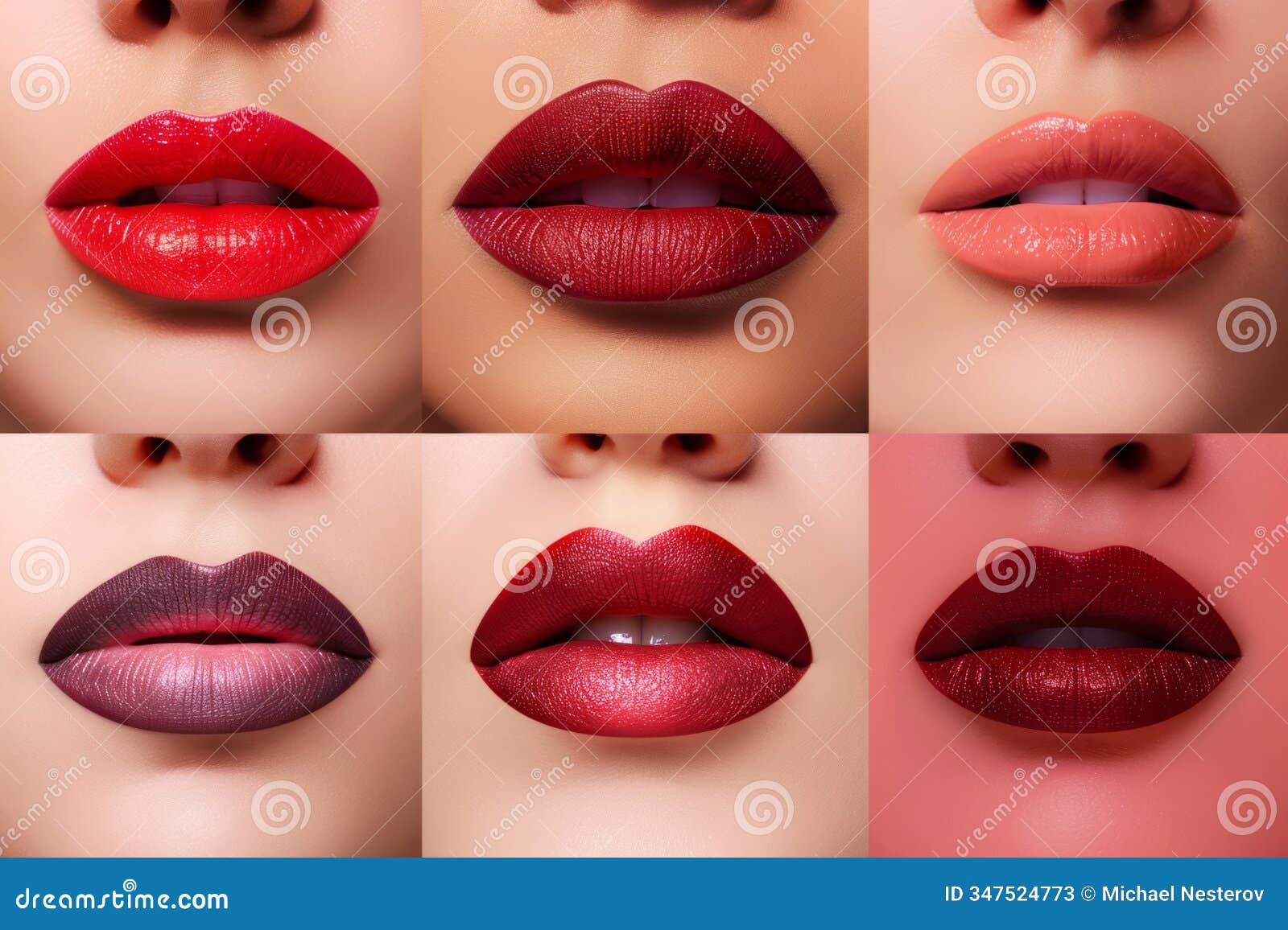 Set or Collage Female Lips with Lipsticks Stock Image - Image of ethnic ...