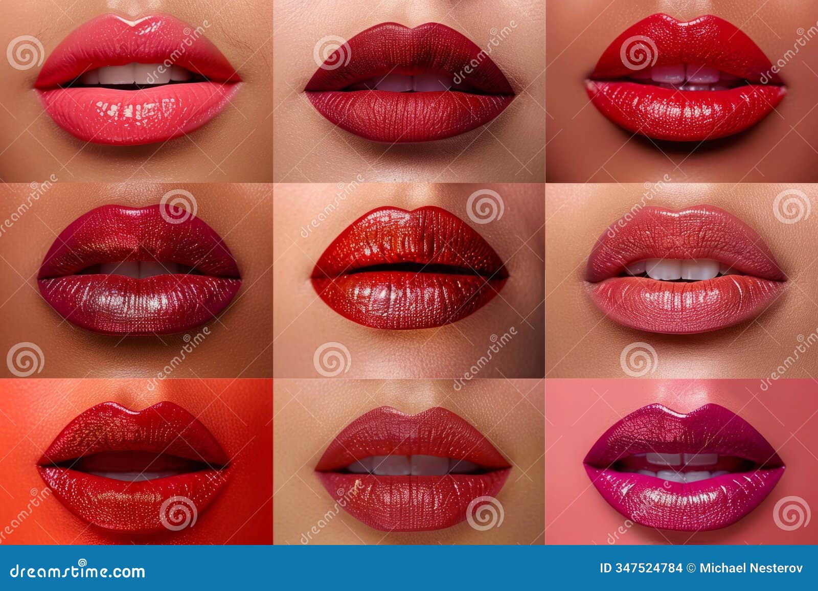 Set or Collage Female Lips with Lipsticks Stock Photo - Image of ...