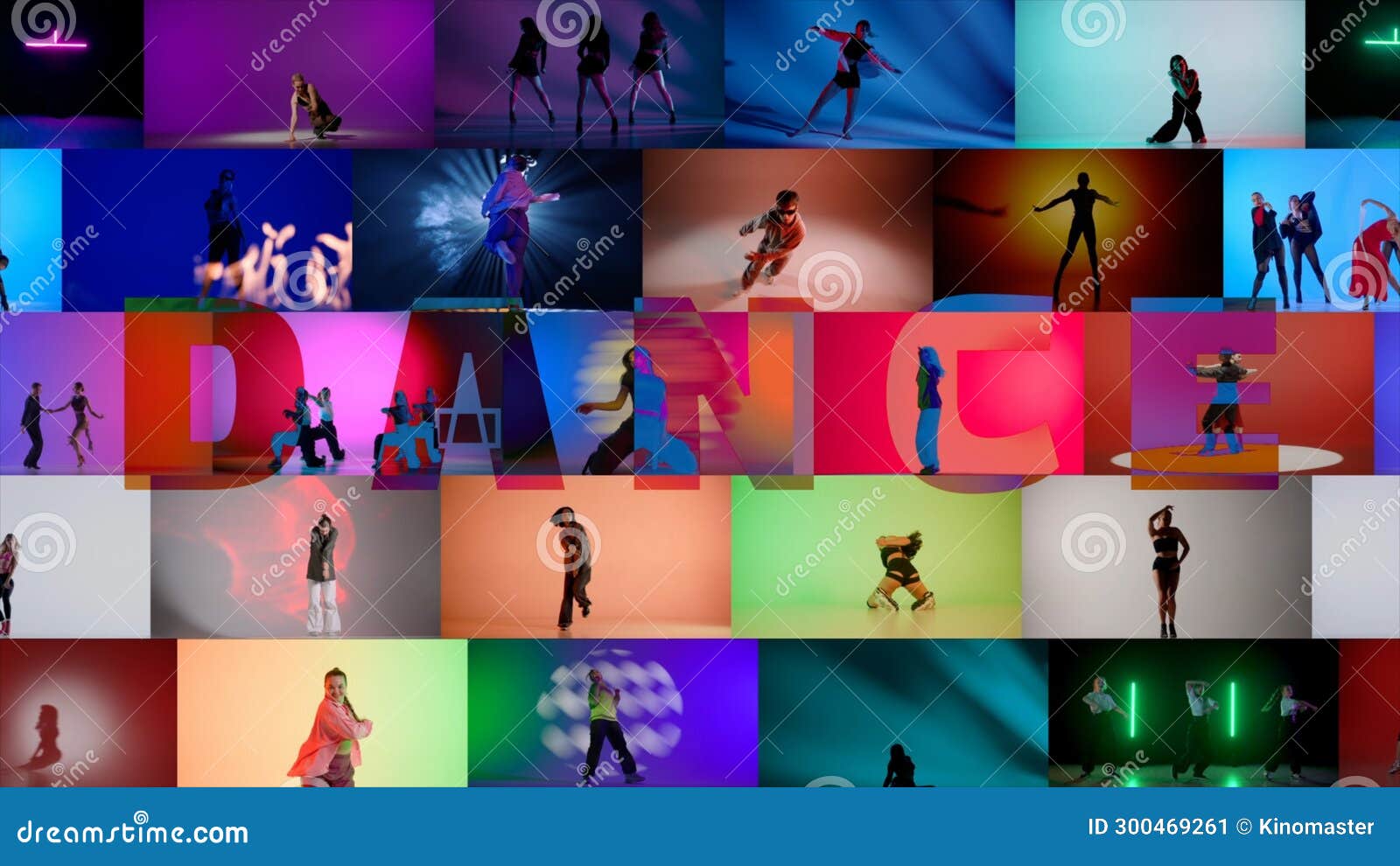 Set of Collages of Dancing People of Various Styles. Stock Image ...