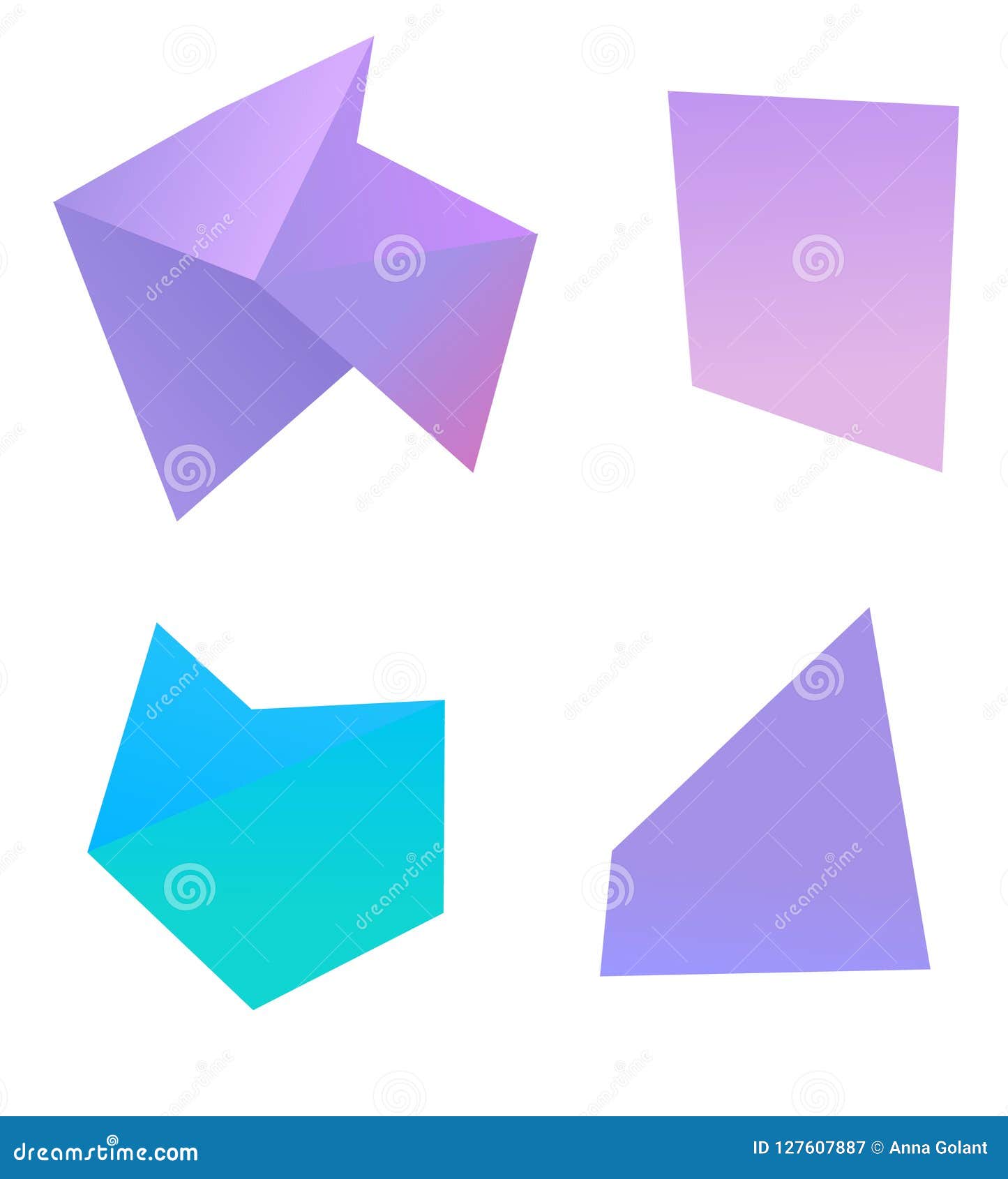 Set, Collection of Abstract Irregular Geometric Shapes. Modern Dynamic ...