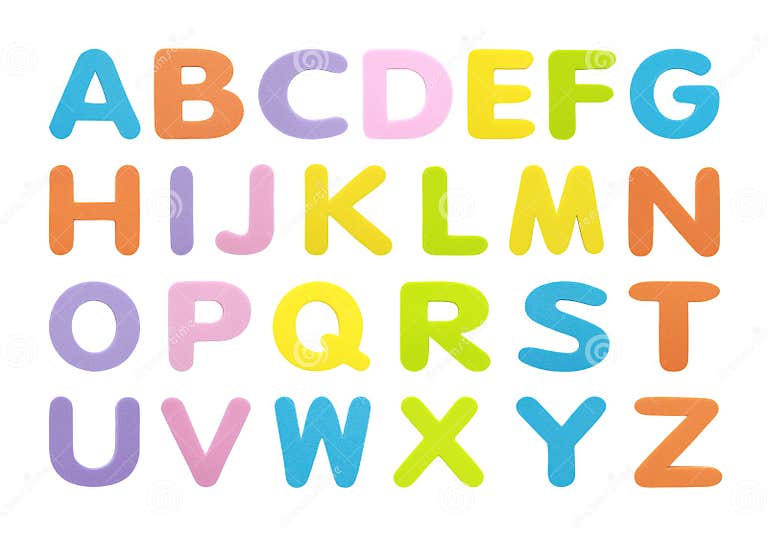 Set Collection Alphabet in Multi Colored Bold Letters Isolated on White ...