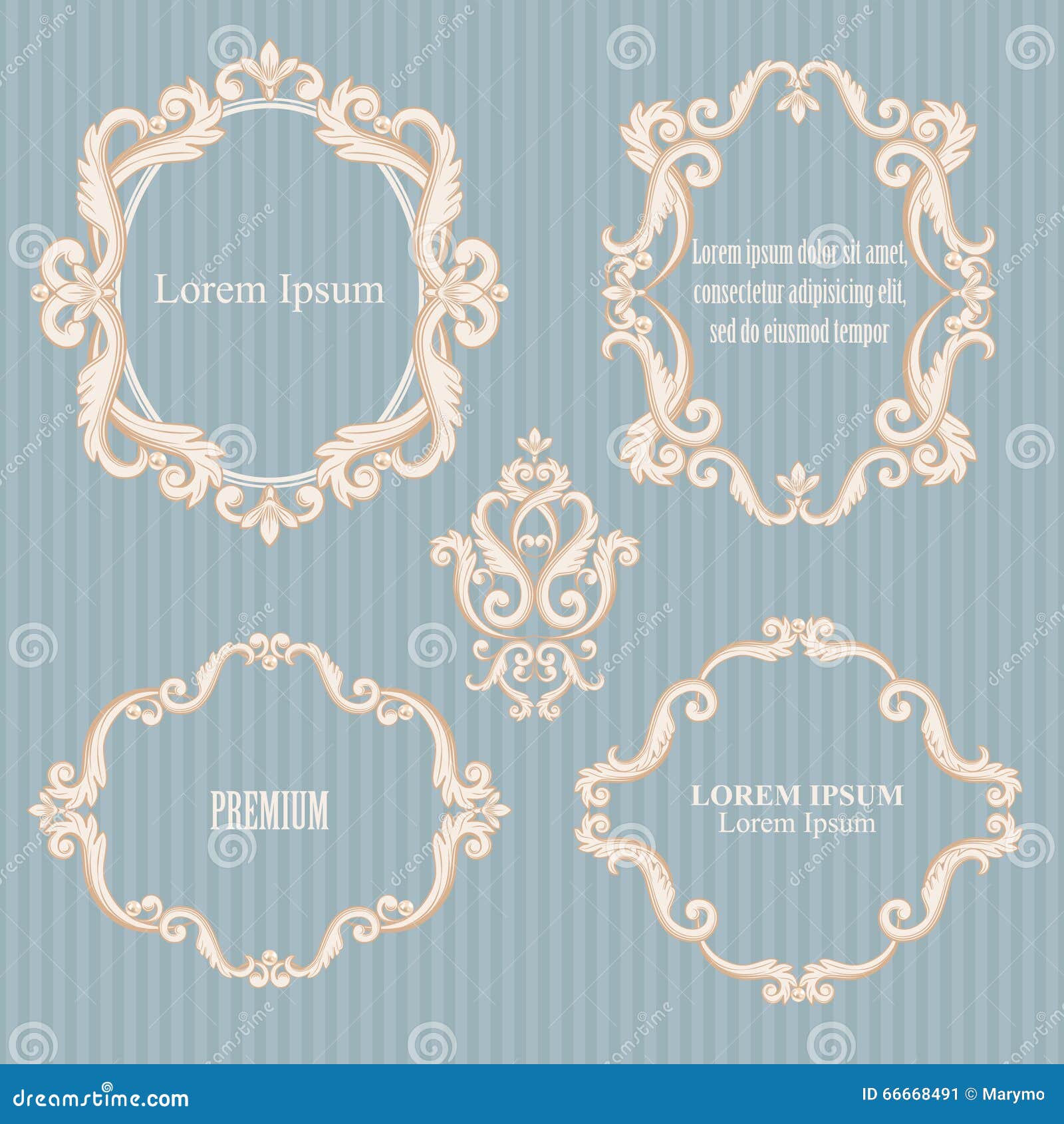 Set Collection of Baroque Frames Stock Vector - Illustration of luxury ...