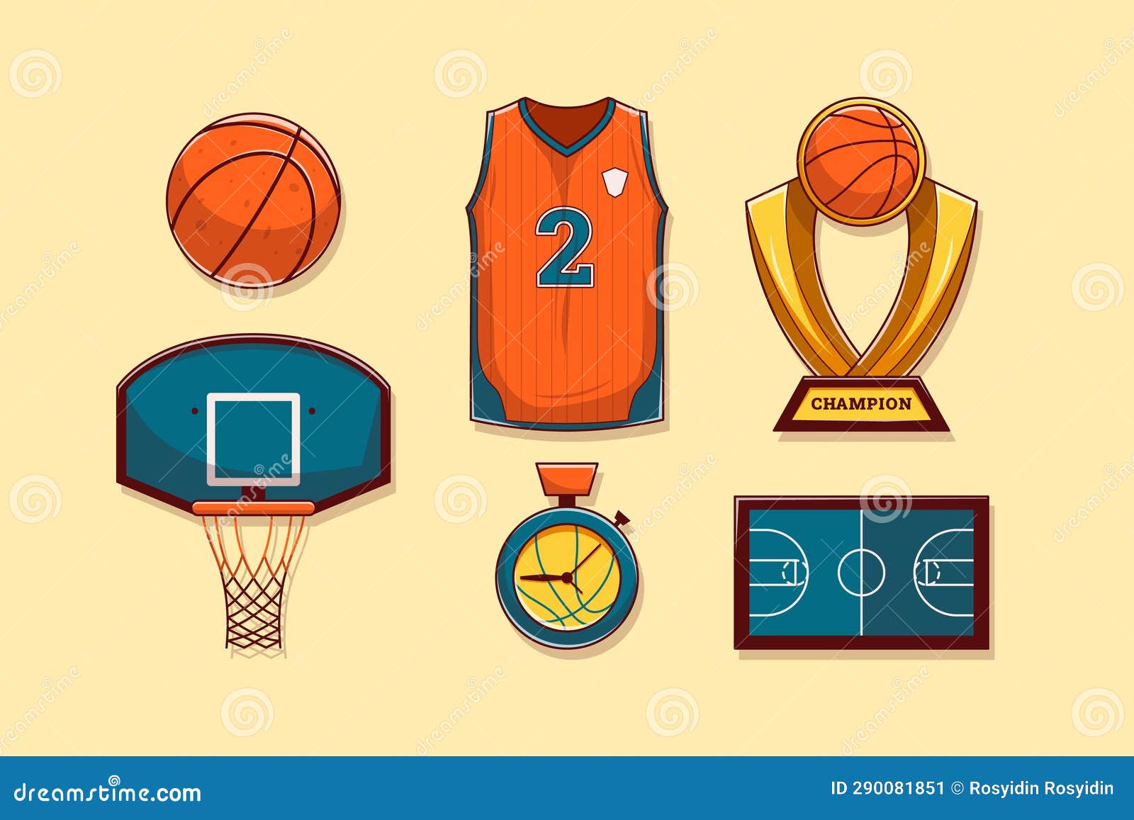 Set Collection of Basketball Sport Element Stock Vector - Illustration ...