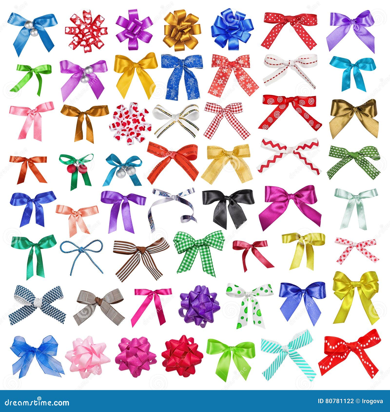 Set of Collection Bows Multi-colored Stock Illustration - Illustration ...