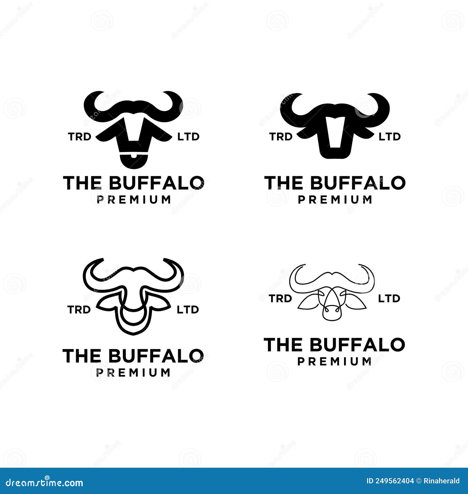 Set Collection Buffalo Head Logo Design Stock Illustration ...