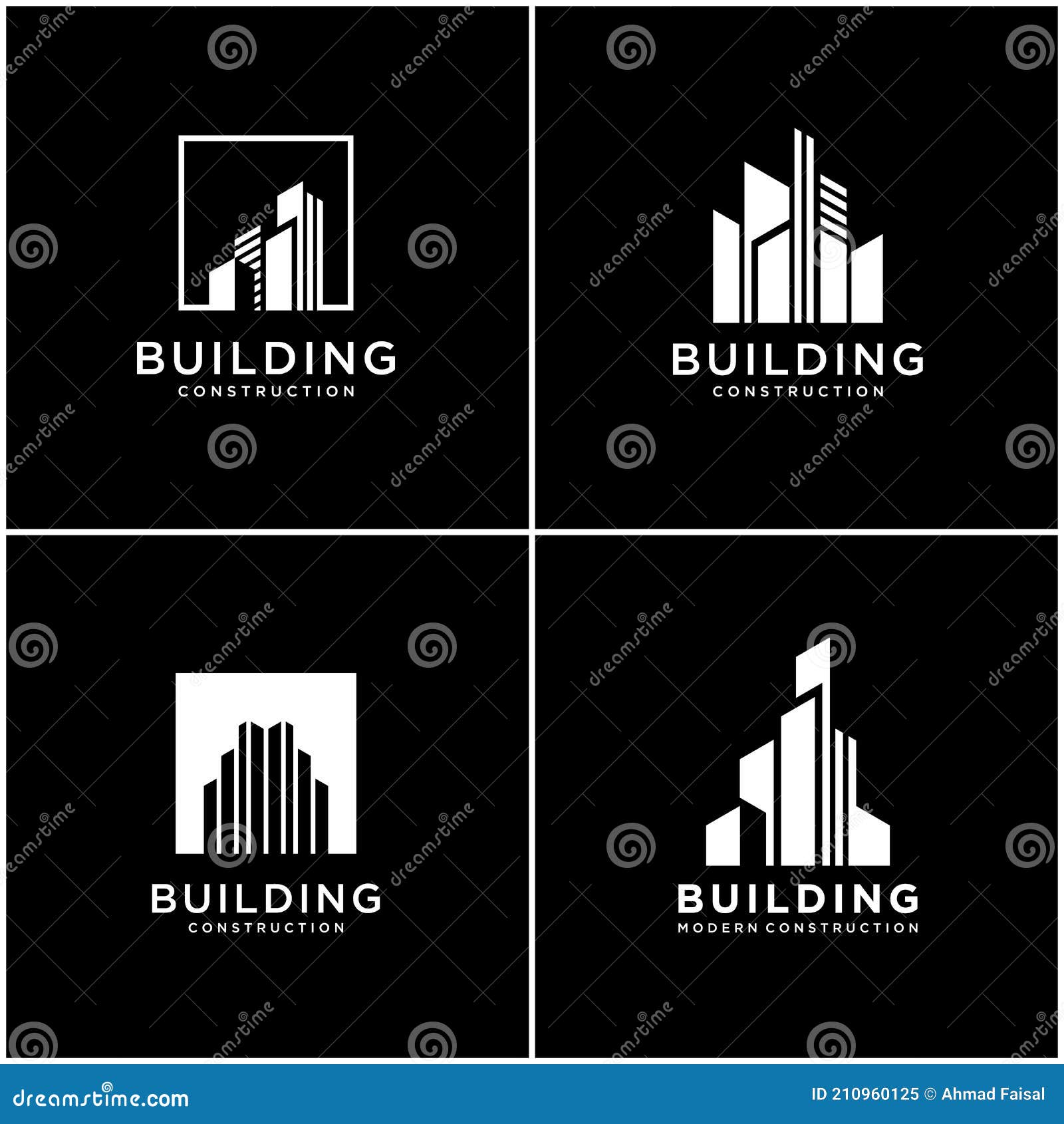 Set Collection Building Logo Design Bundle Construction. Tarjetas De ...