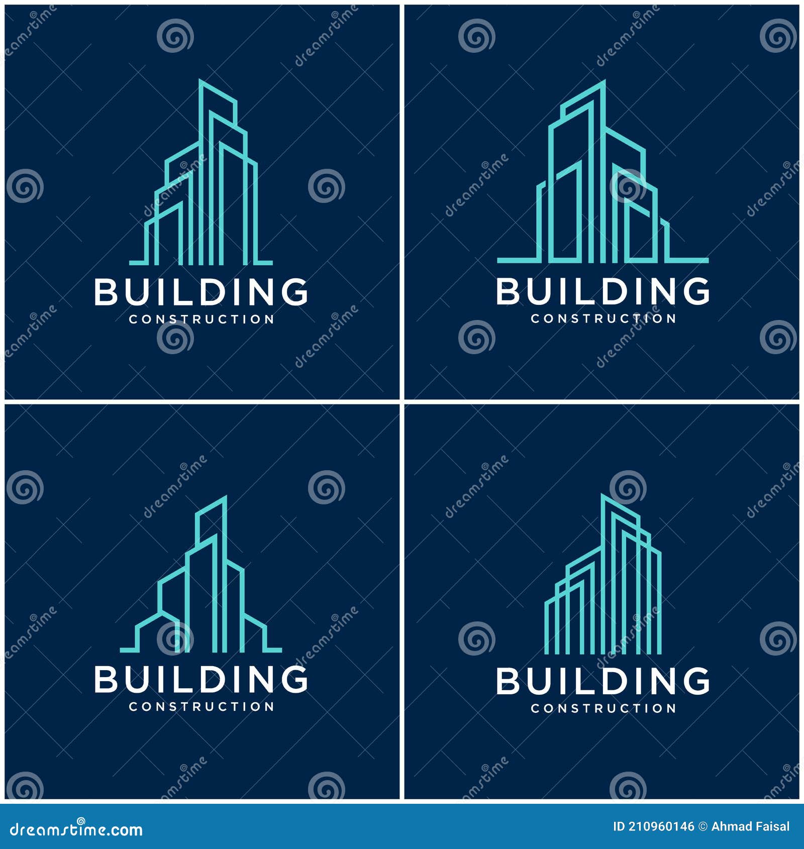 Set Collection Building Logo Design Bundle Construction. Tarjetas De ...