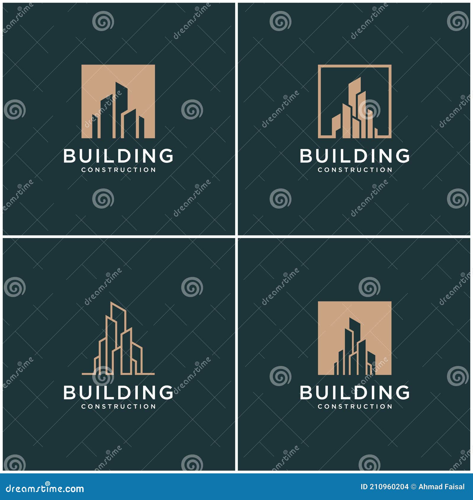 Set Collection Building Logo Design Bundle Construction. Tarjetas De ...