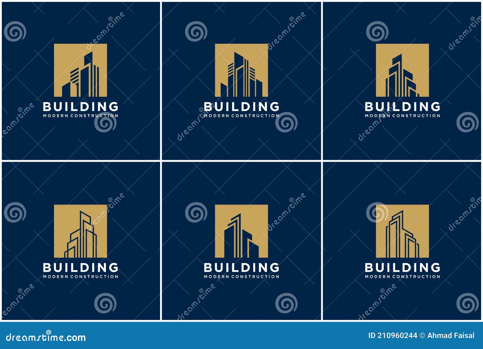 Set Collection Building Logo Design Bundle Construction. Tarjetas De ...