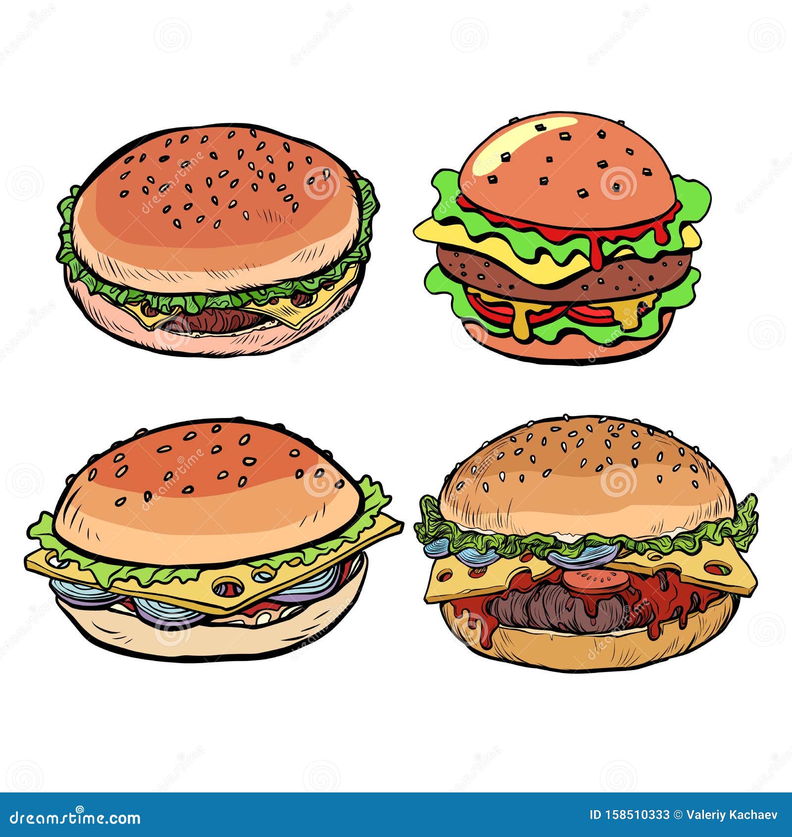 Hamburger Cheeseburger Cartoon Character Holding A Wooden Sign ...