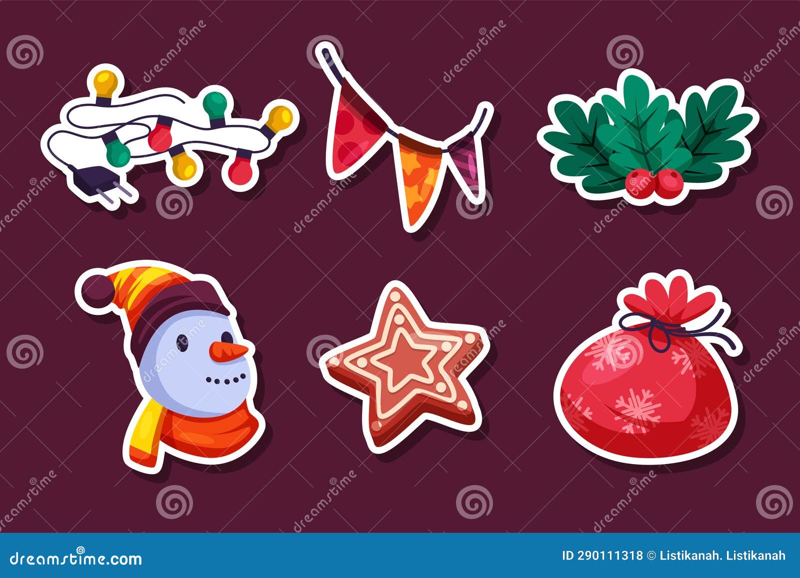 Set Collection of Christmas Holiday Sticker Stock Illustration ...