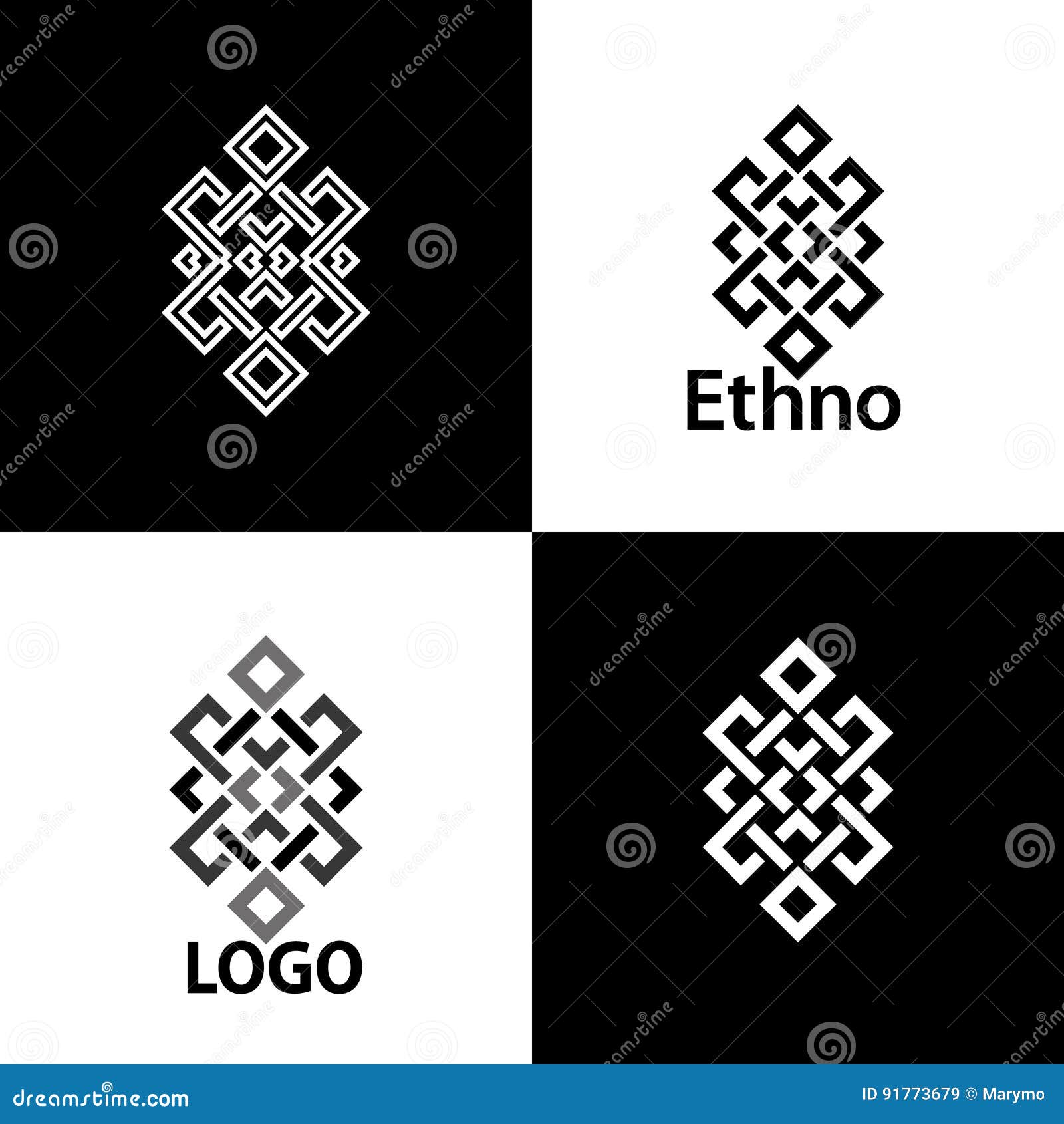 Set Collection of the Endless Knot or Eternal Knot Designs. Stock ...