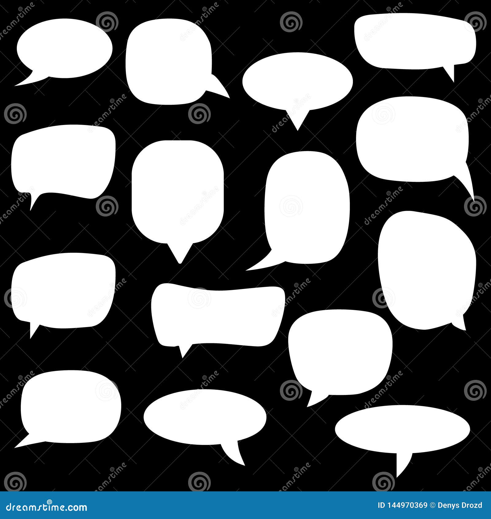 Set, Collection of Flat Style Vector Speech Bubbles, Clouds, Baloons ...