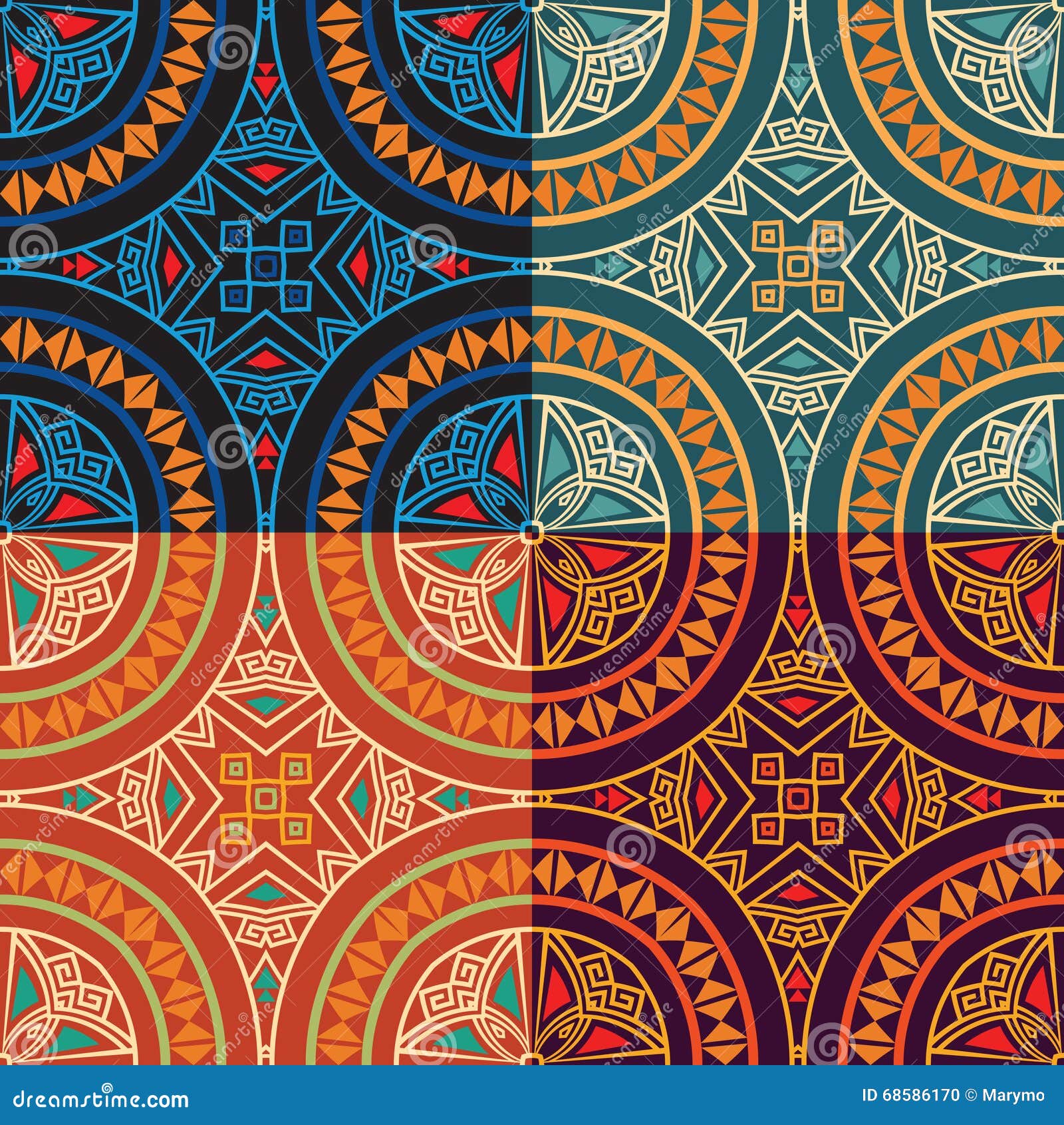 Set Four Seamless African Textures Stock Illustrations – 7 Set Four ...