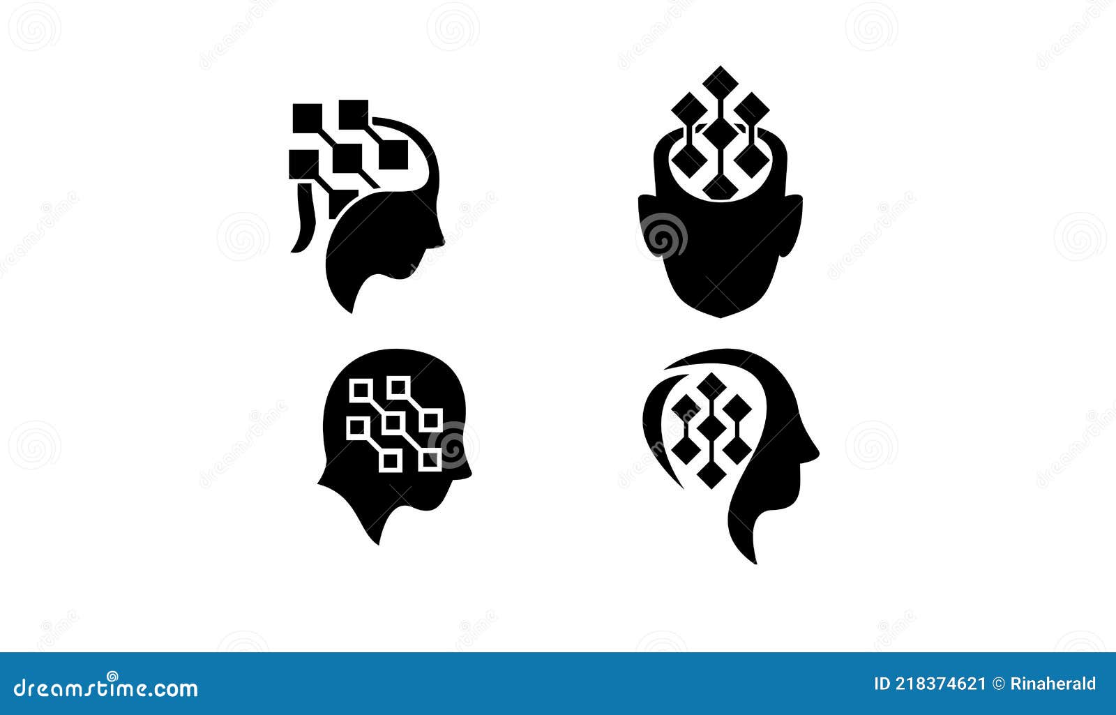 Data Brain - Vector Logo Template Concept Illustration. Digital Mind ...