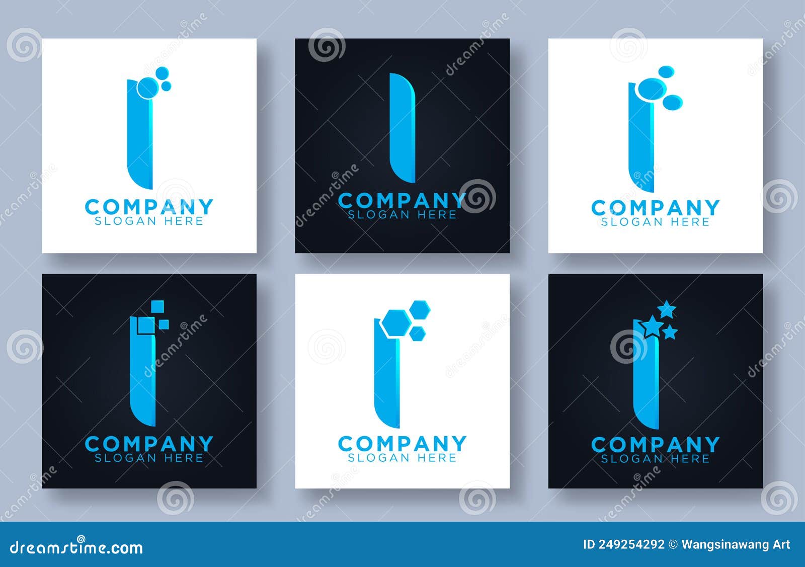 Set Collection of Initial Monogram Letter I Logo Design Vector ...