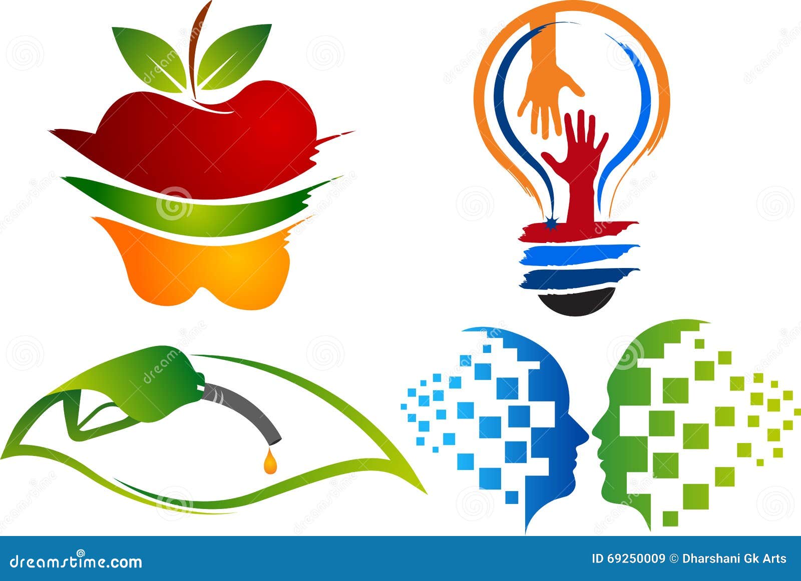 Set collection logos stock vector. Illustration of green - 69250009