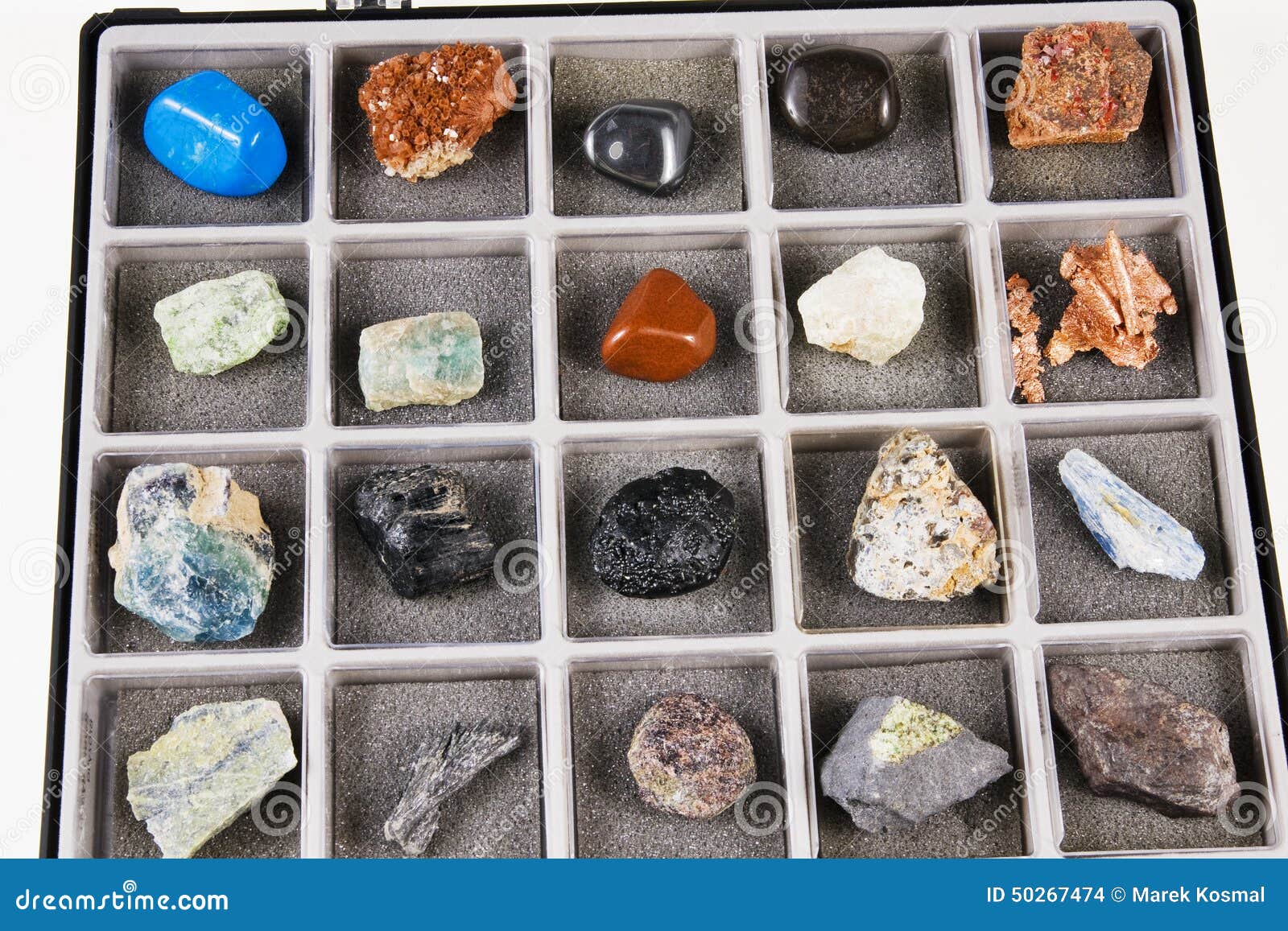 Set, a Collection of Minerals in the Box Stock Photo - Image of geode ...