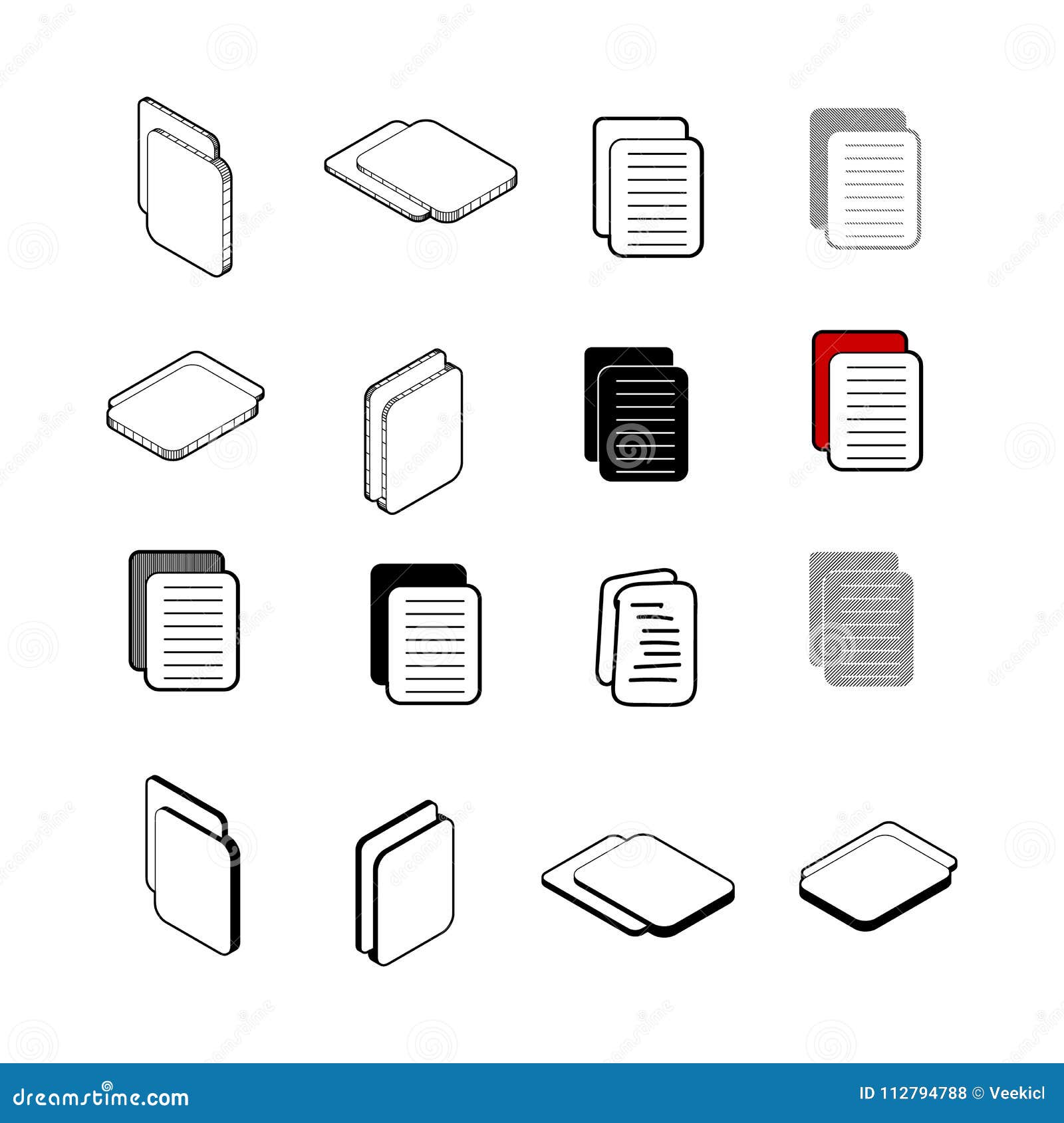 Set of Collection Modern Vector. Note Paper Icon Multi Type of 3 Stock ...